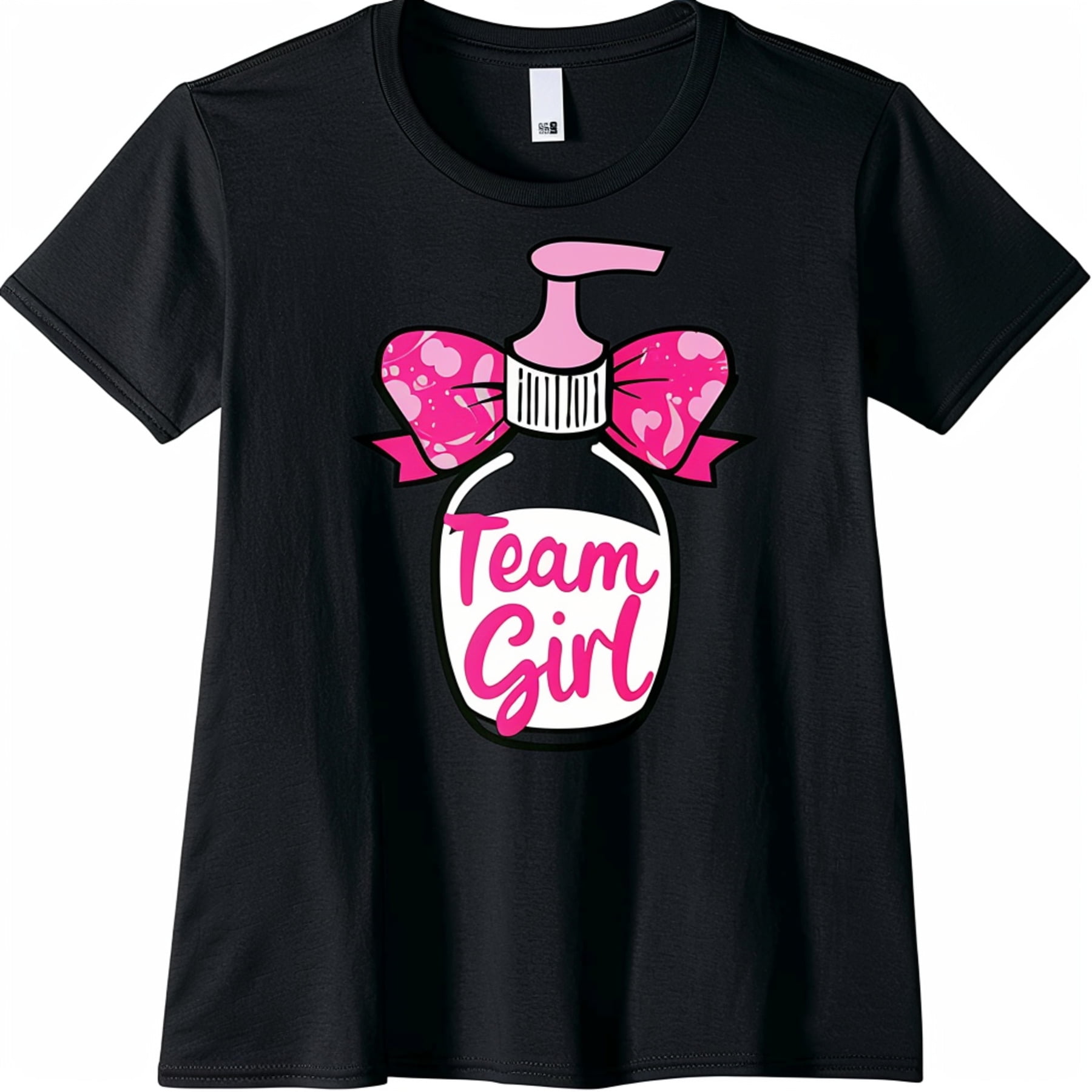 Adorable Team Girl Baby Bottle Design Black T Shirt Vector Clipart Cute ...