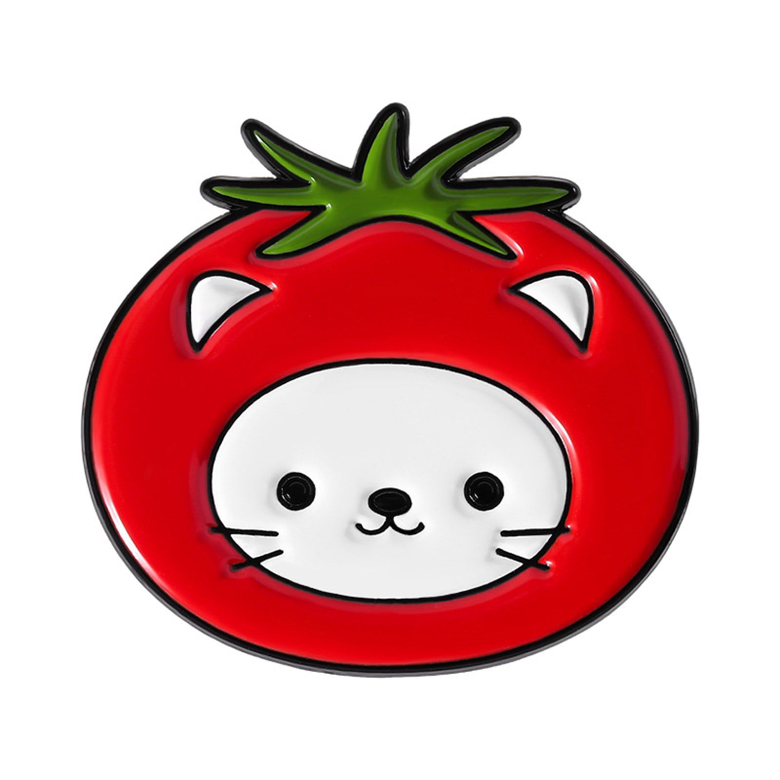 Adorable Theme Lapel Pin Playful Strawberry Banana Tomato Kitten Design ...