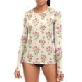 Adorable Tiny Pink Flowers Women's Rash Guard Shirts UPF 50+ Sun ...