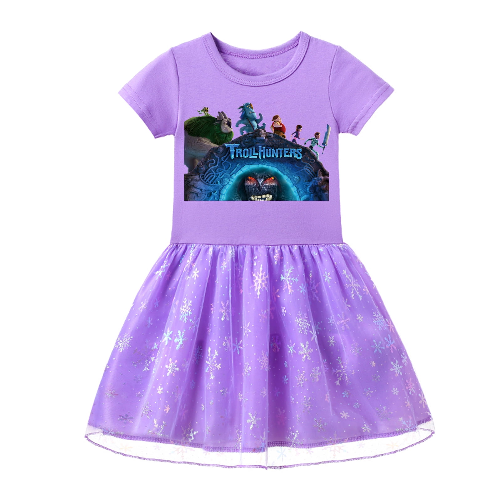 Adorable Trollhunters Summer Dresses for Girls: Short Sleeve, Shiny ...