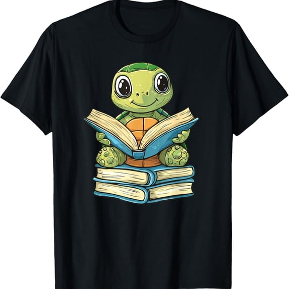 Adorable Turtle Reading Books T-shtir - Walmart.com