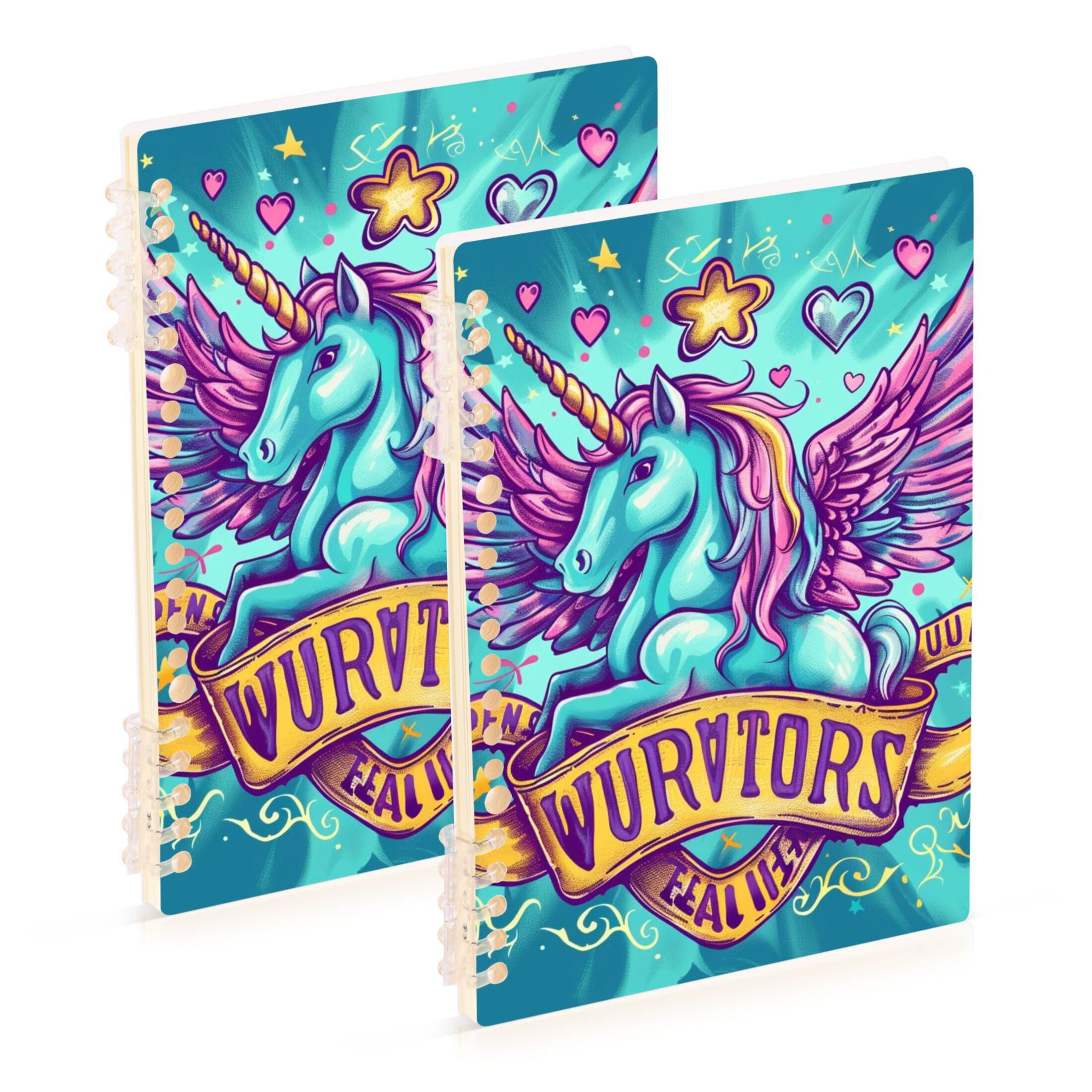 Adorable Unicorn Flying Notebooks 2 Pcs 1-subject Journal 60 Sheets A5 ...