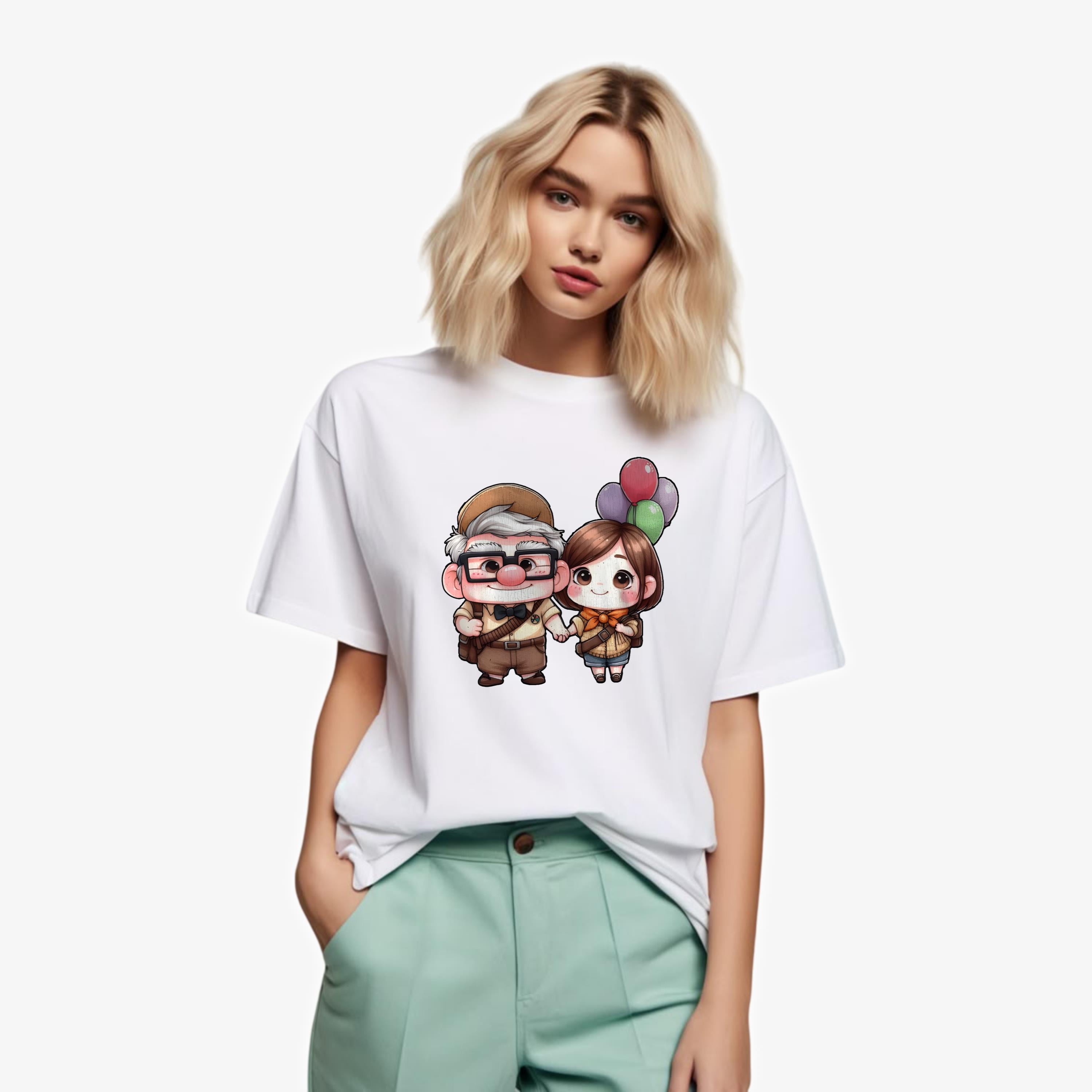 Adorable Up Movie Clipart Carl Ellie Russell Dug Balloon Shirt, for men ...