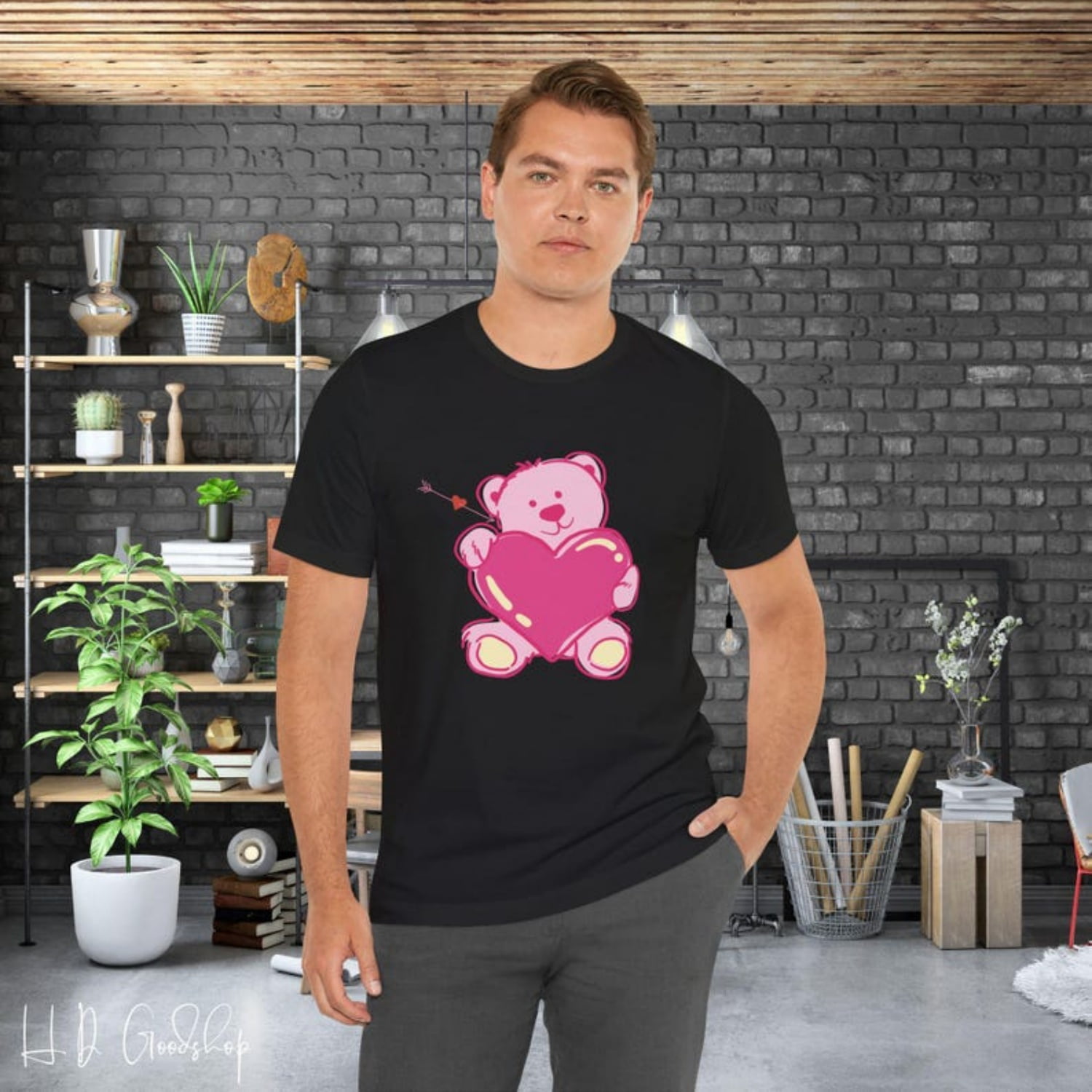Adorable VaL1entines T-Shirt Design Featuring a Cute Bear Holding a ...