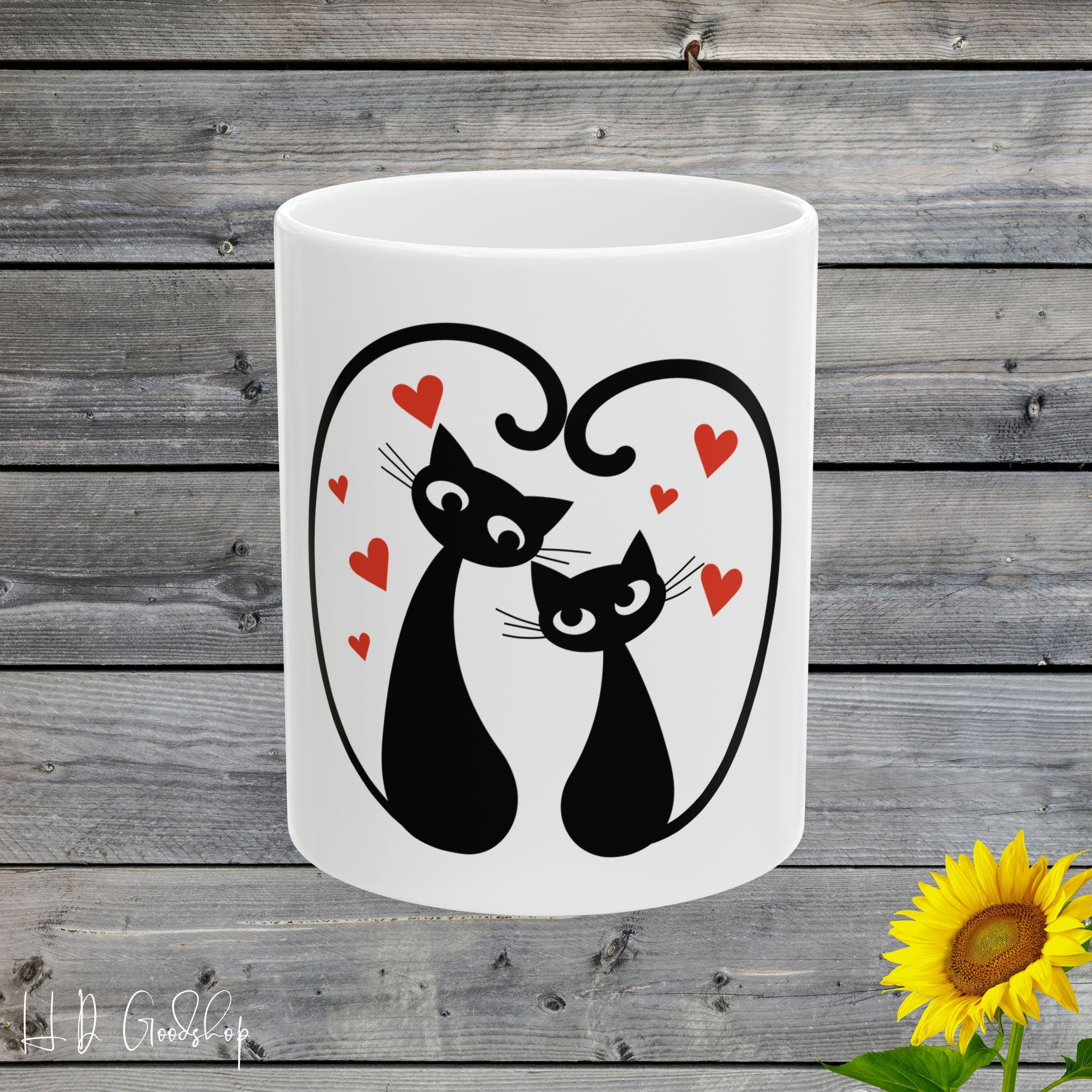Adorable Valentine's Mug with Sweet Feline Duo, Cat Lovers Cozy Moments ...