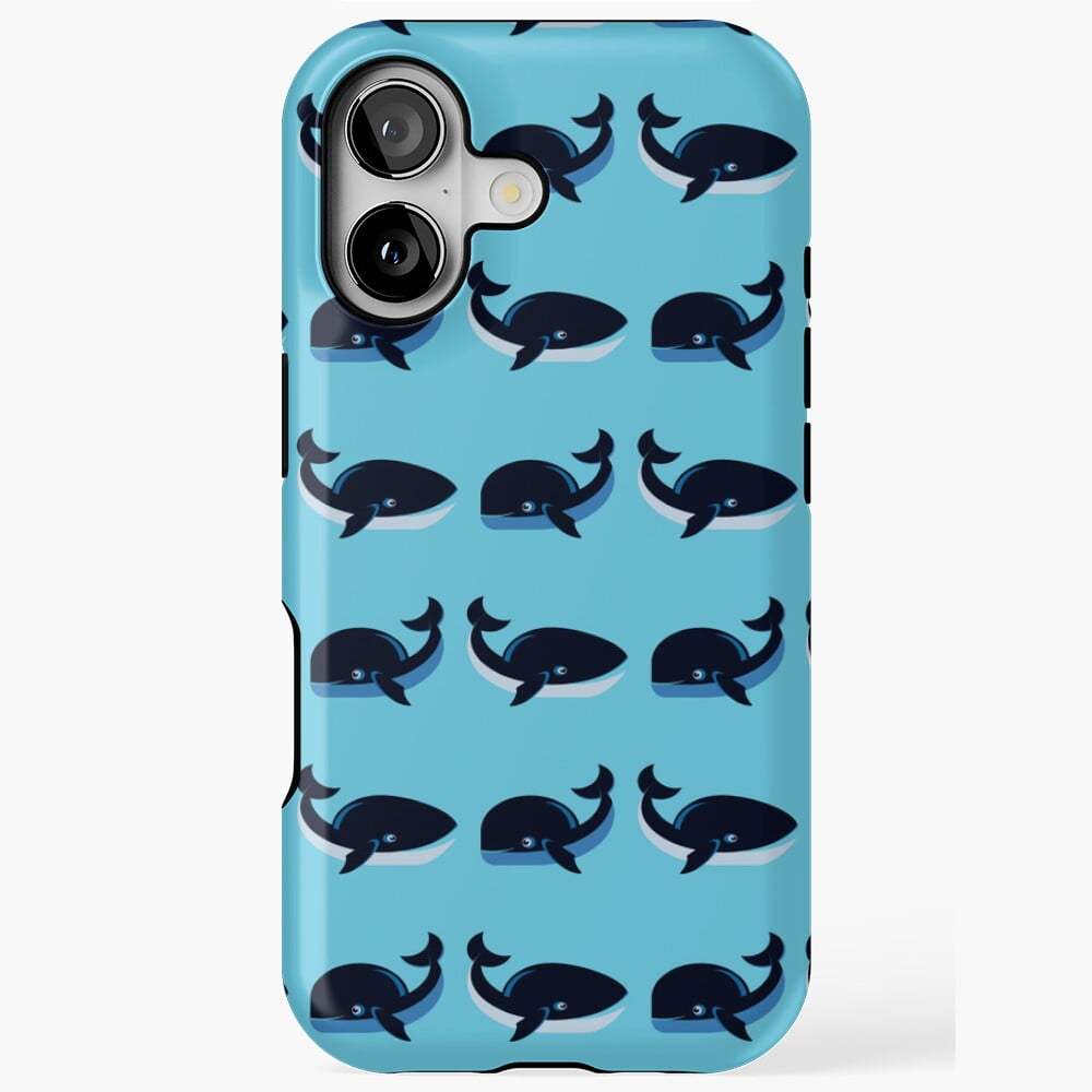Adorable Whales Marine Animal Blue Phone Case 17 16 15 14 13 12 11 Pro ...