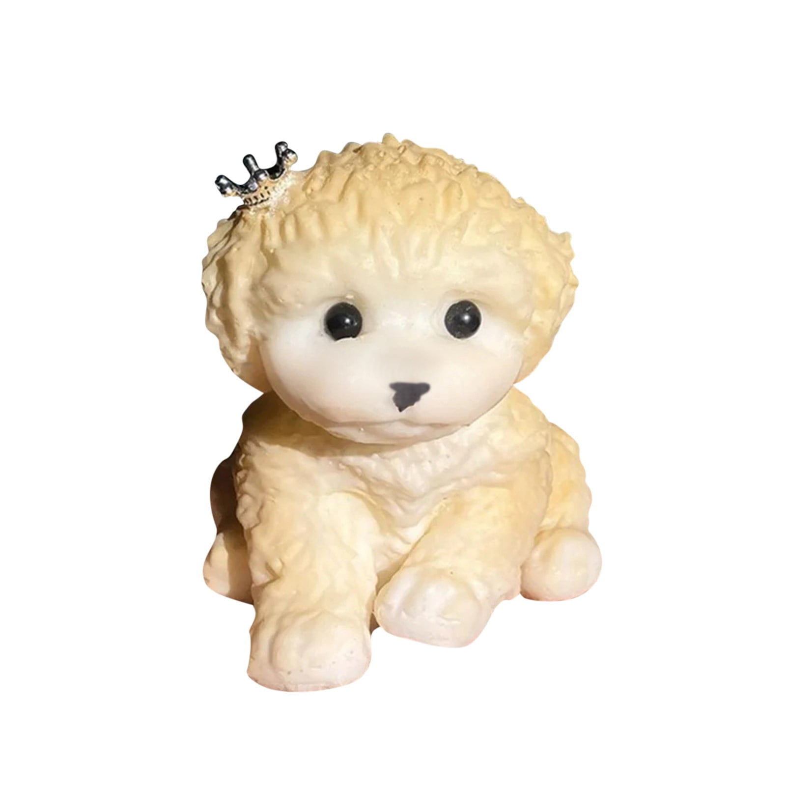 Adorable White Poodle Dog Figurine – Realistic Resin Puppy Statue, Cute ...