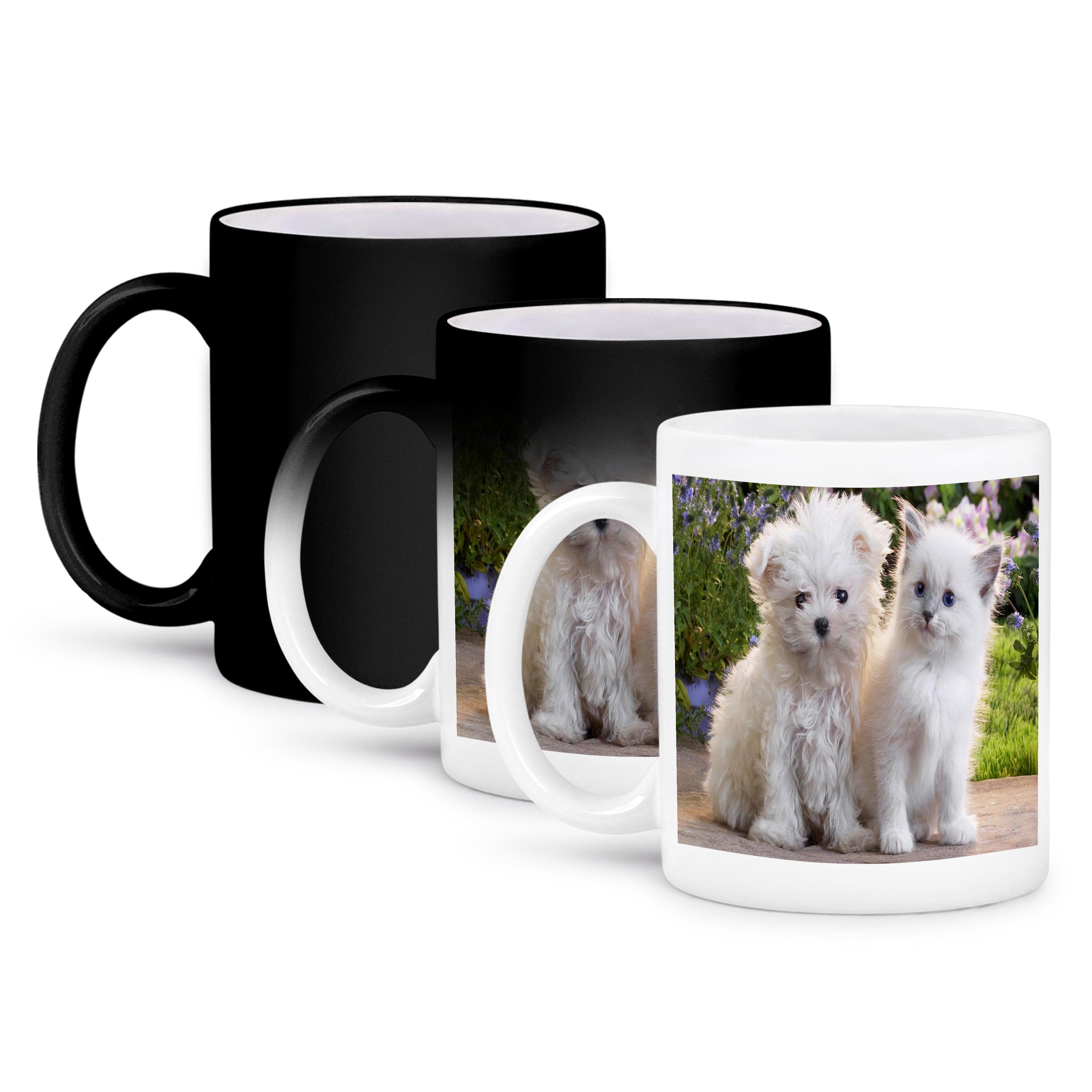 Adorable White Puppy N White Kitten, 11oz Magic Transforming Mug ...