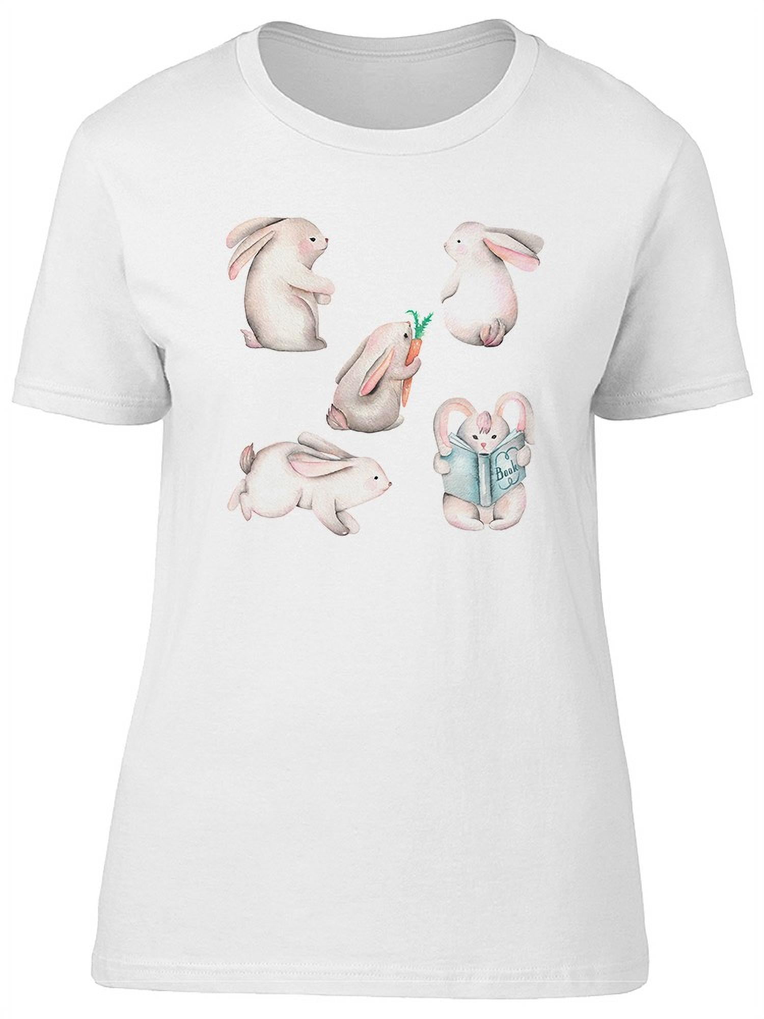 Adorable White Spring Rabbits T-Shirt Women -Image by Shutterstock ...