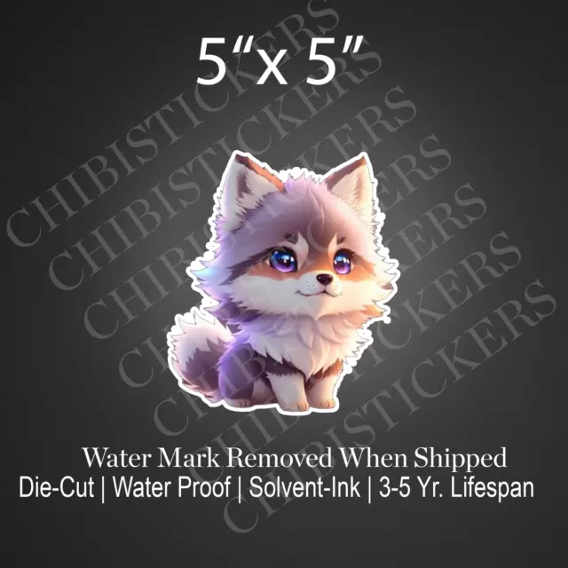 Adorable Wolf Wolves Chibi Dog Sticker Vinyl Waterproof Phone Decal ...