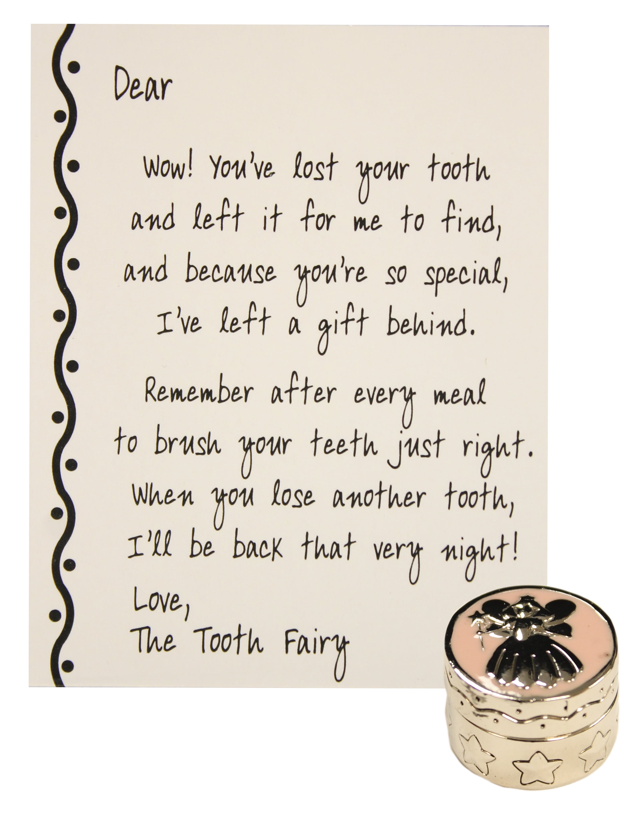 Adorable Zinc Tooth Fairy Treasure Box with Hinged Opening - Walmart.com