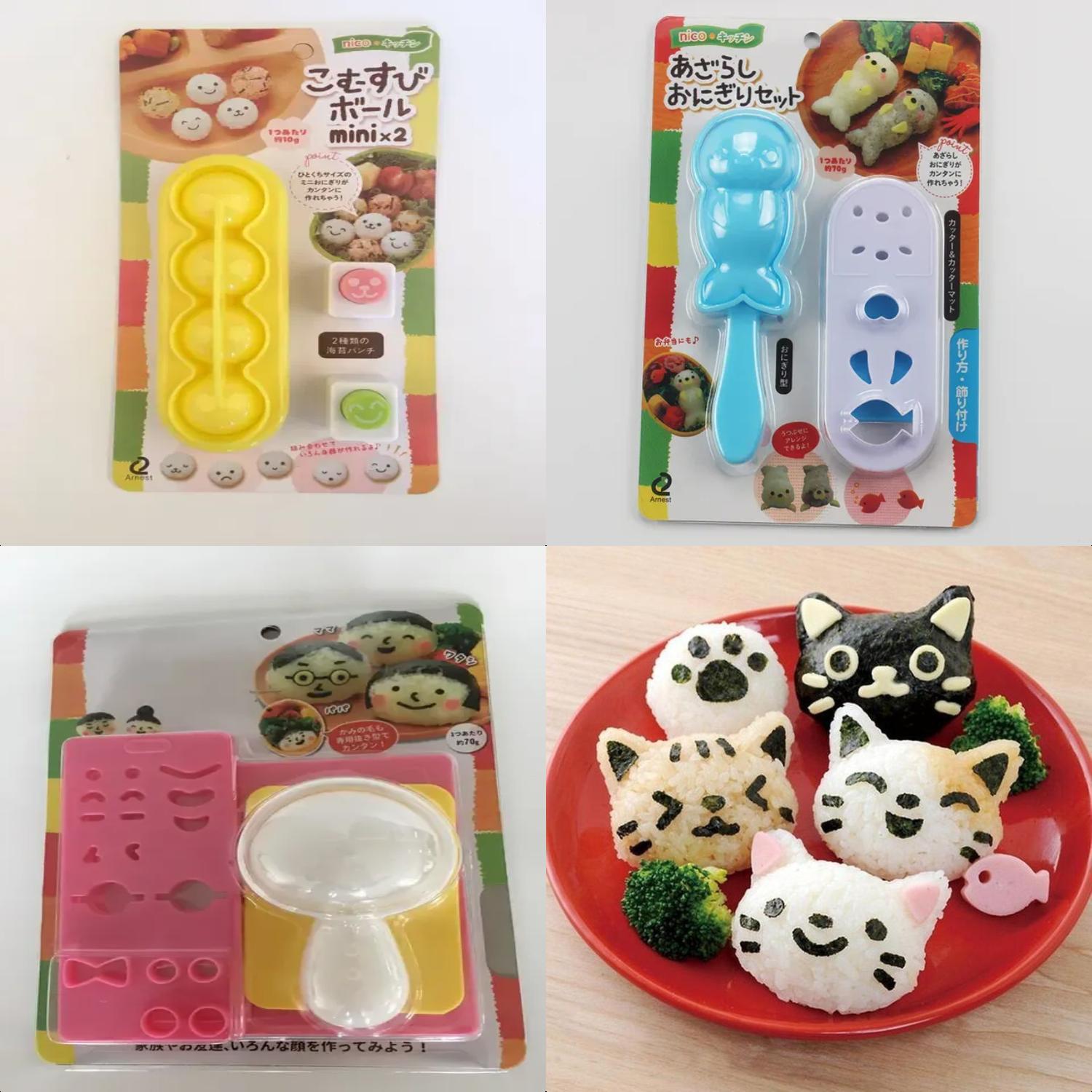 Adorable and Fun Japanese Cartoon Cat Rabbit Rice Ball Mold Set ...