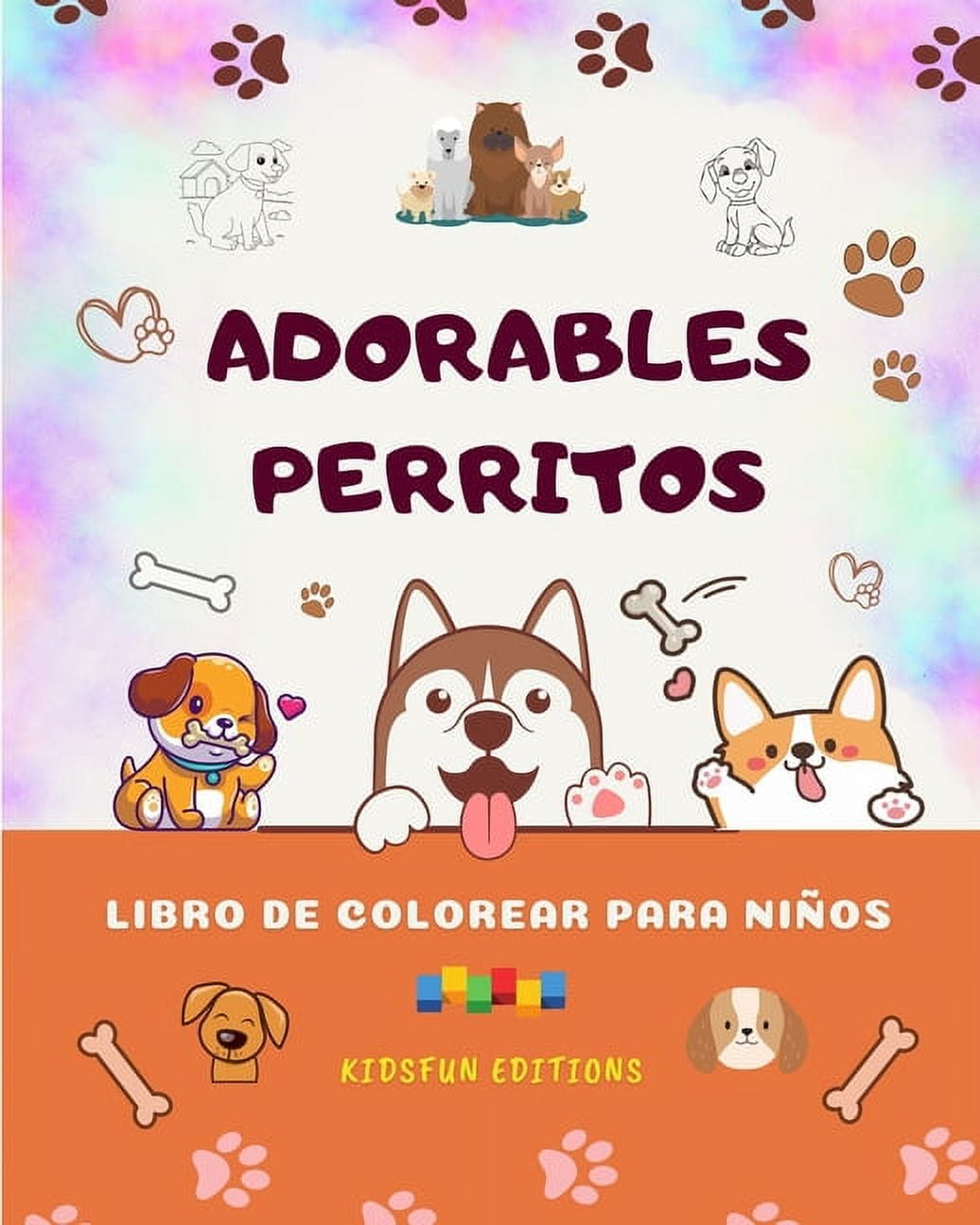 Adorables perritos - Libro de colorear para niños - Escenas creativas y divertidas de risueños ...