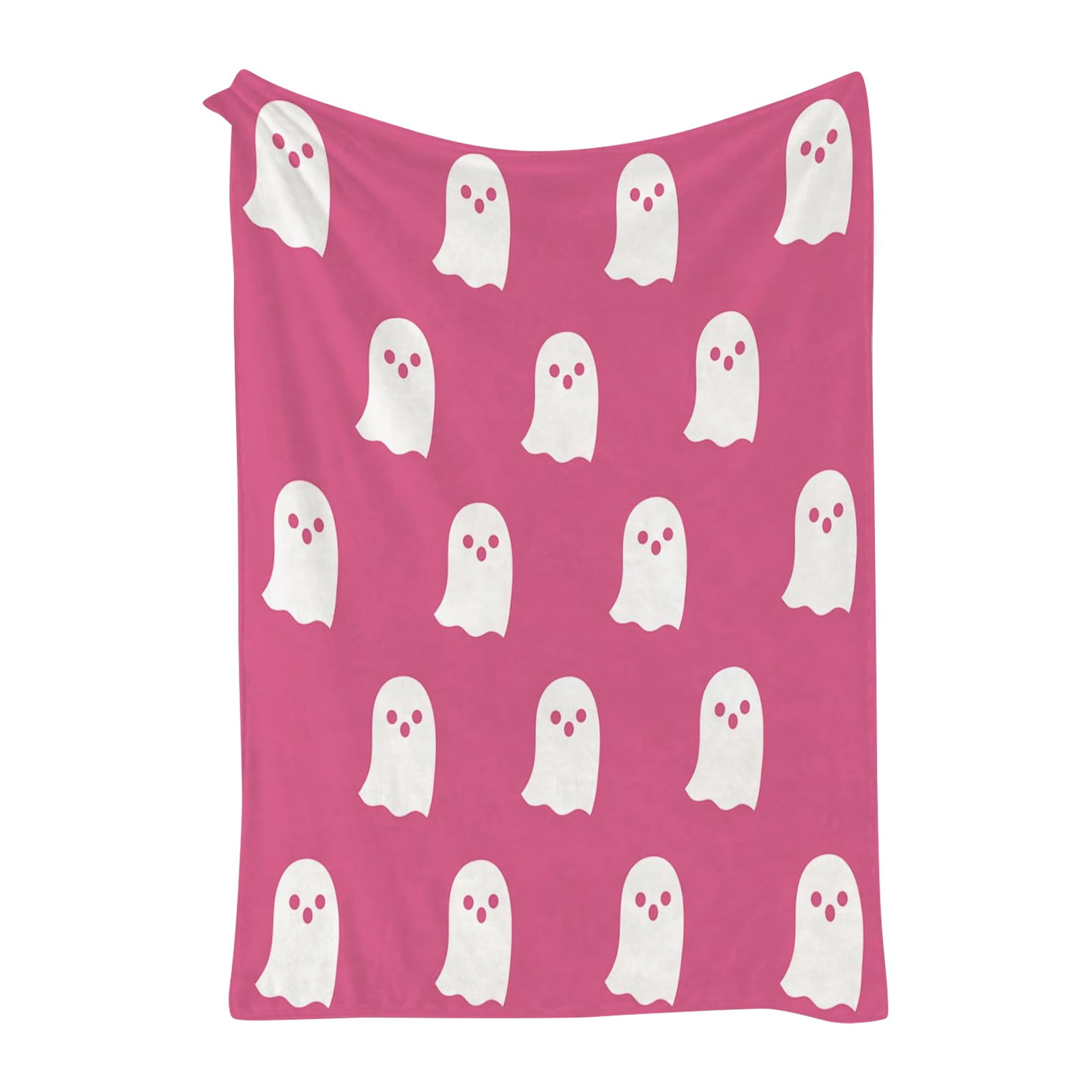 Adorably Spooky Pink Halloween Blanket with Ghost Patterns - Ultra Soft ...
