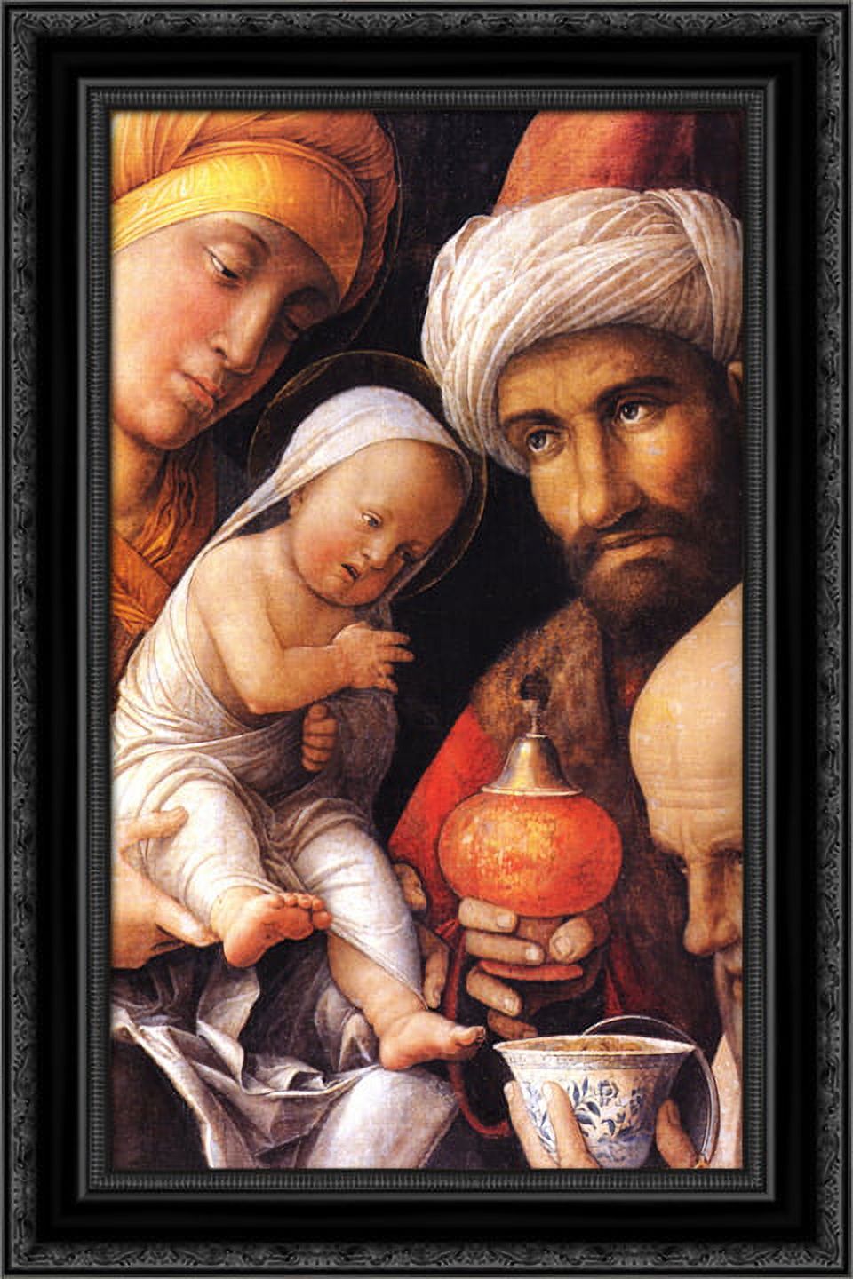 Adoration of the Magi [detail] 18x24 Black Ornate Wood Framed Canvas ...