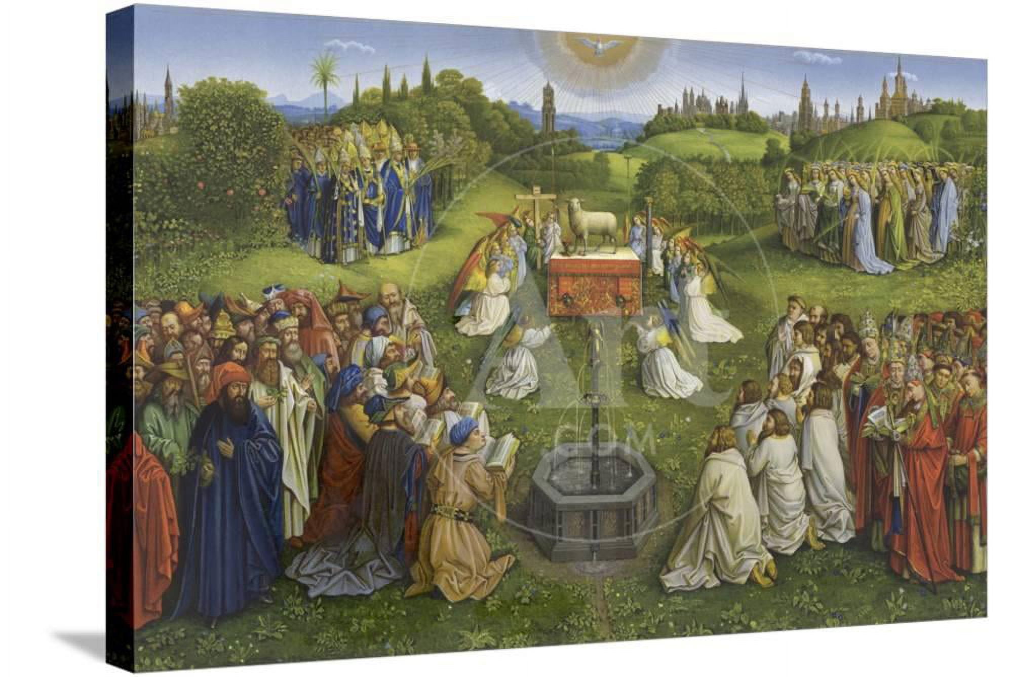 Adoration of the Mystic Lamb, Religion Stretched Canvas Wall Art by ...