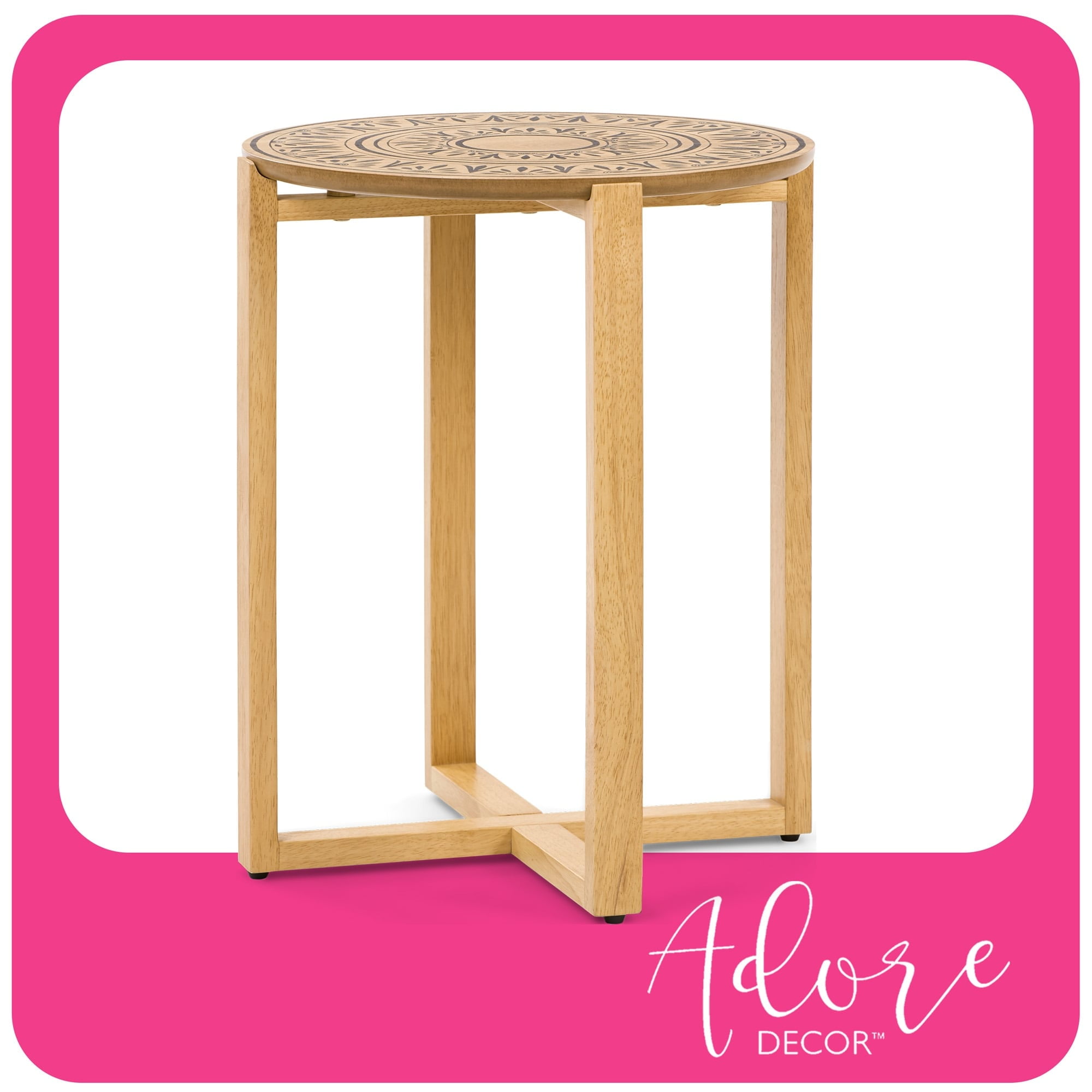 Adore Decor Dahlia Side Table in Natural - Walmart.com
