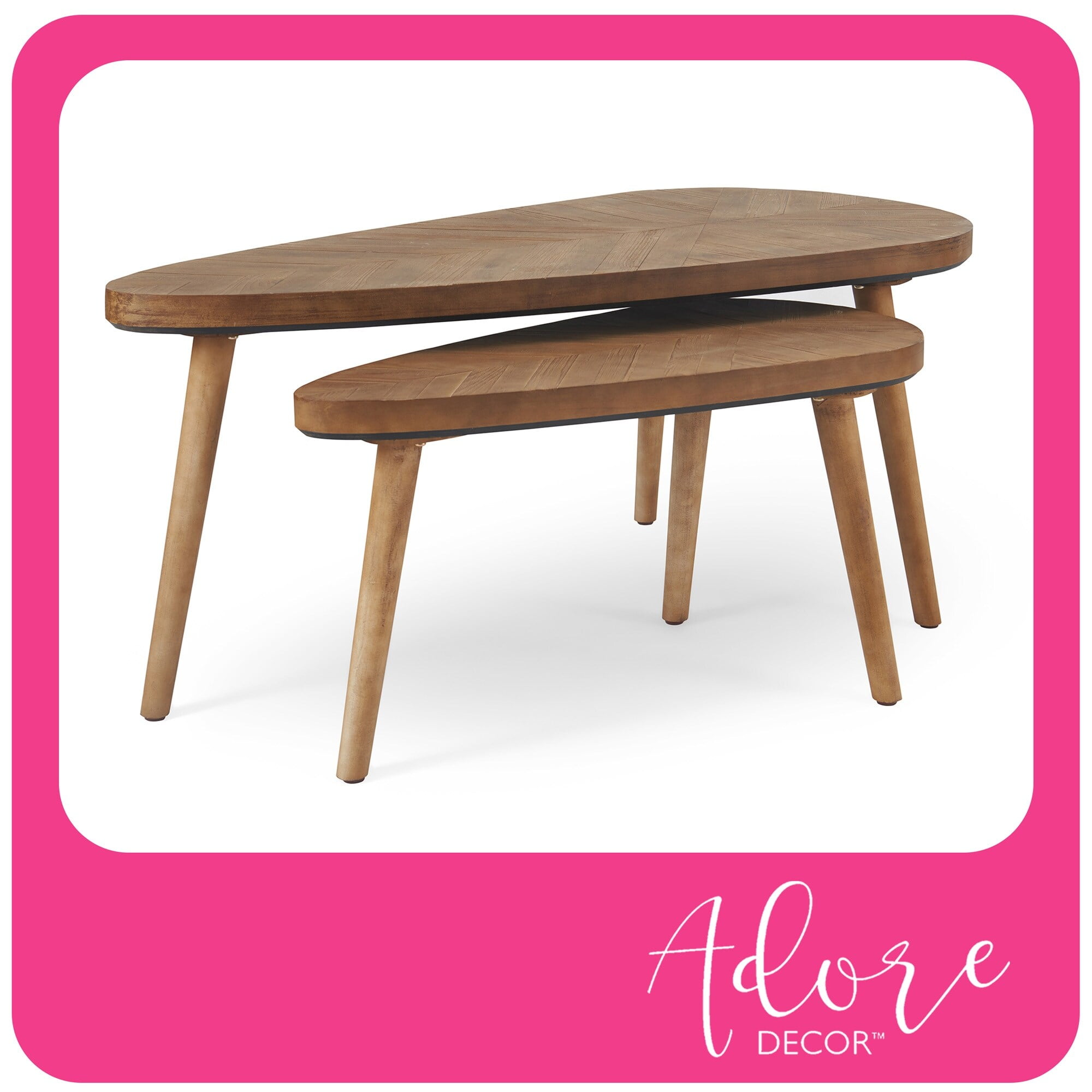 Adore Decor Ivey Coffee Table Set of 2 Beige - Walmart.com