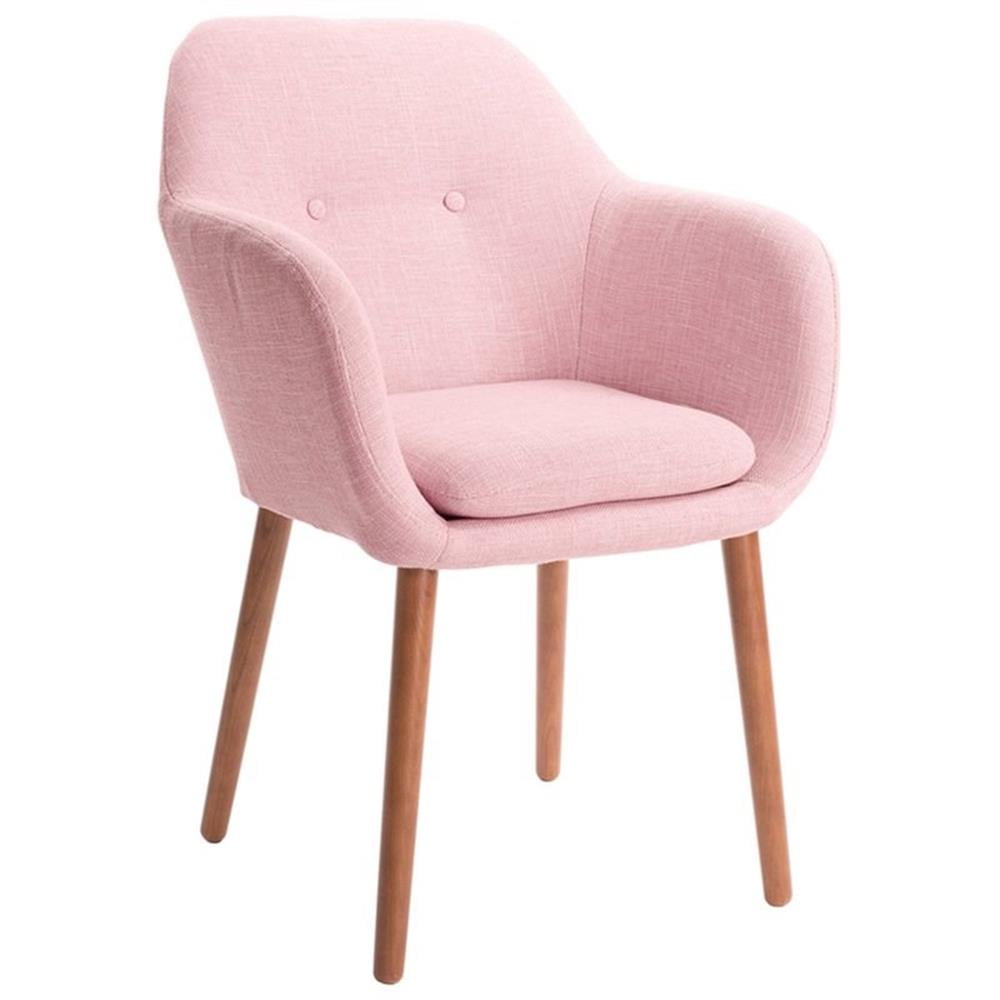 Adore Decor Roux Mid-Century Modern Fabric Accent Chair with Arms Blush Pink - Walmart.com