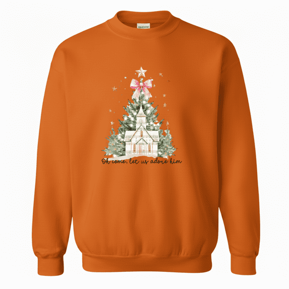 Adore Him Faith Worship Christian Religious Holiday Sweatshirt, up to ...