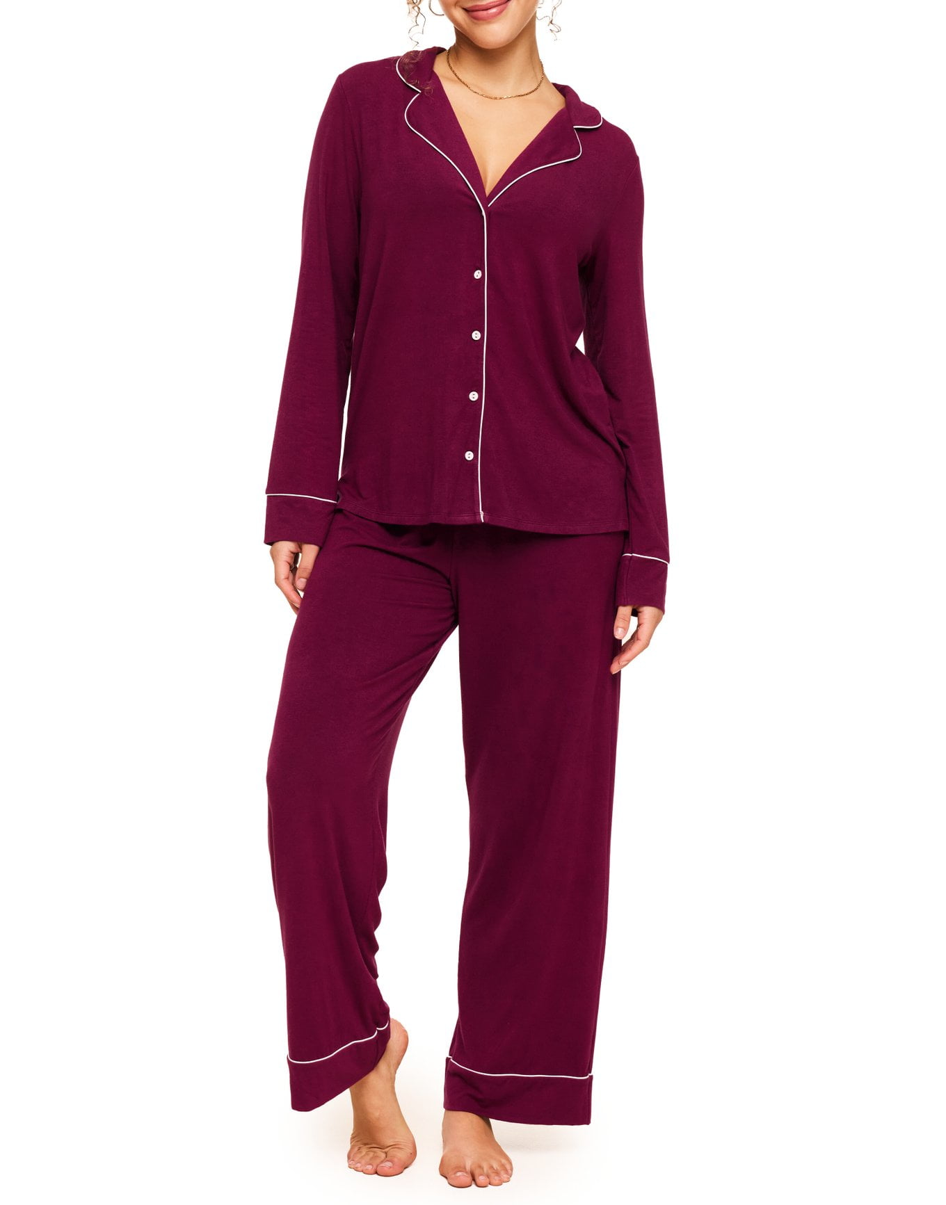 Adore Me Matilde Long Sleeve & Pants Pajama Set Women's Plus and ...