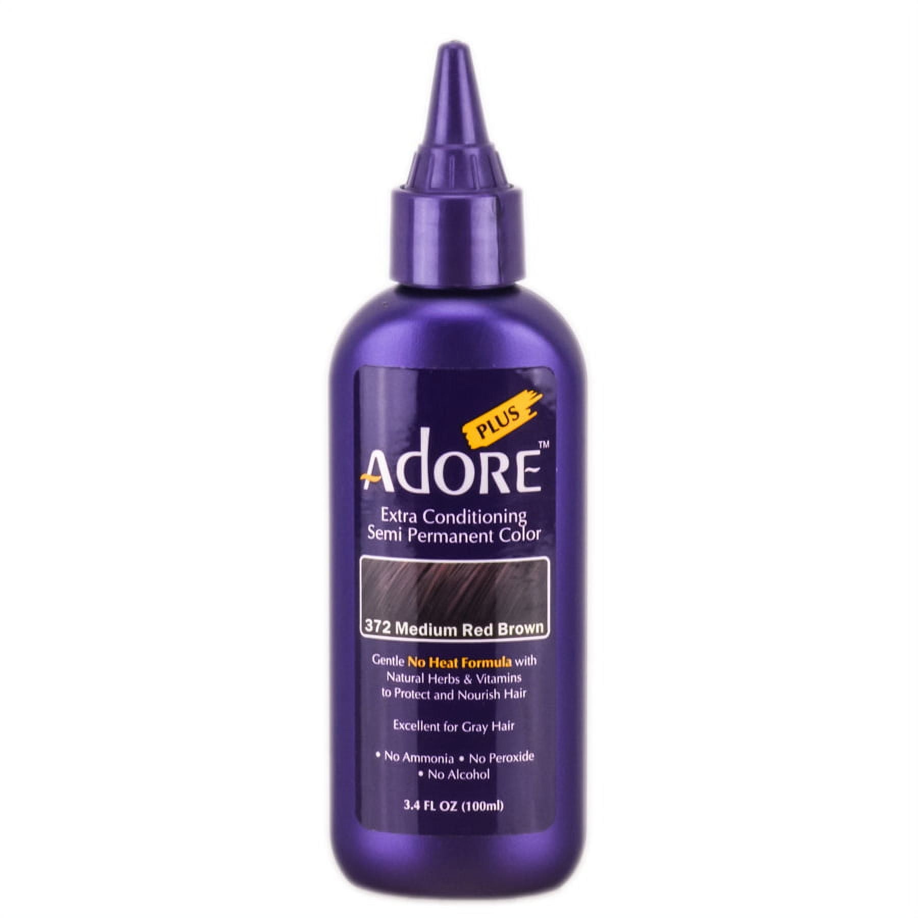 Adore Plus Semi Permanent Color, 372 Medium Red Brown, 3.4 Oz, 2 Pack ...