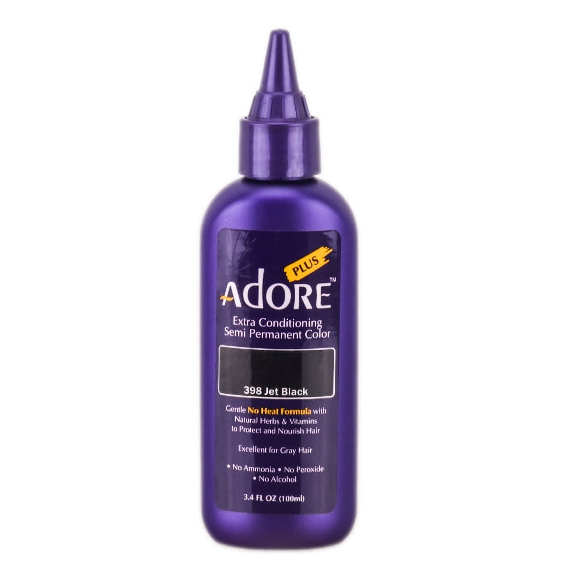 Adore Plus Semi Permanent Color (Color : 398 Jet Black) - Walmart.com