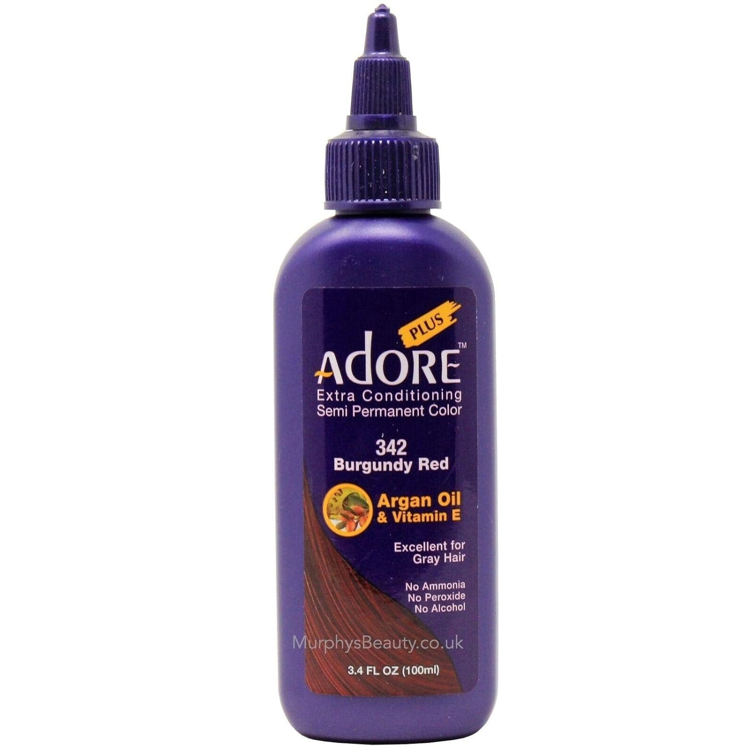 Adore Plus Semi Permanent Hair Color,Burgundy Red,342,3.4 Oz, 2 Pack ...