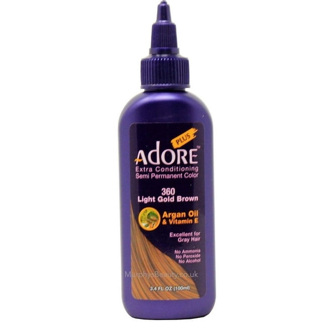 Adore Plus Semi Permanent Hair Color,Light Gold Brown,360, 3.4 Oz, 3 ...