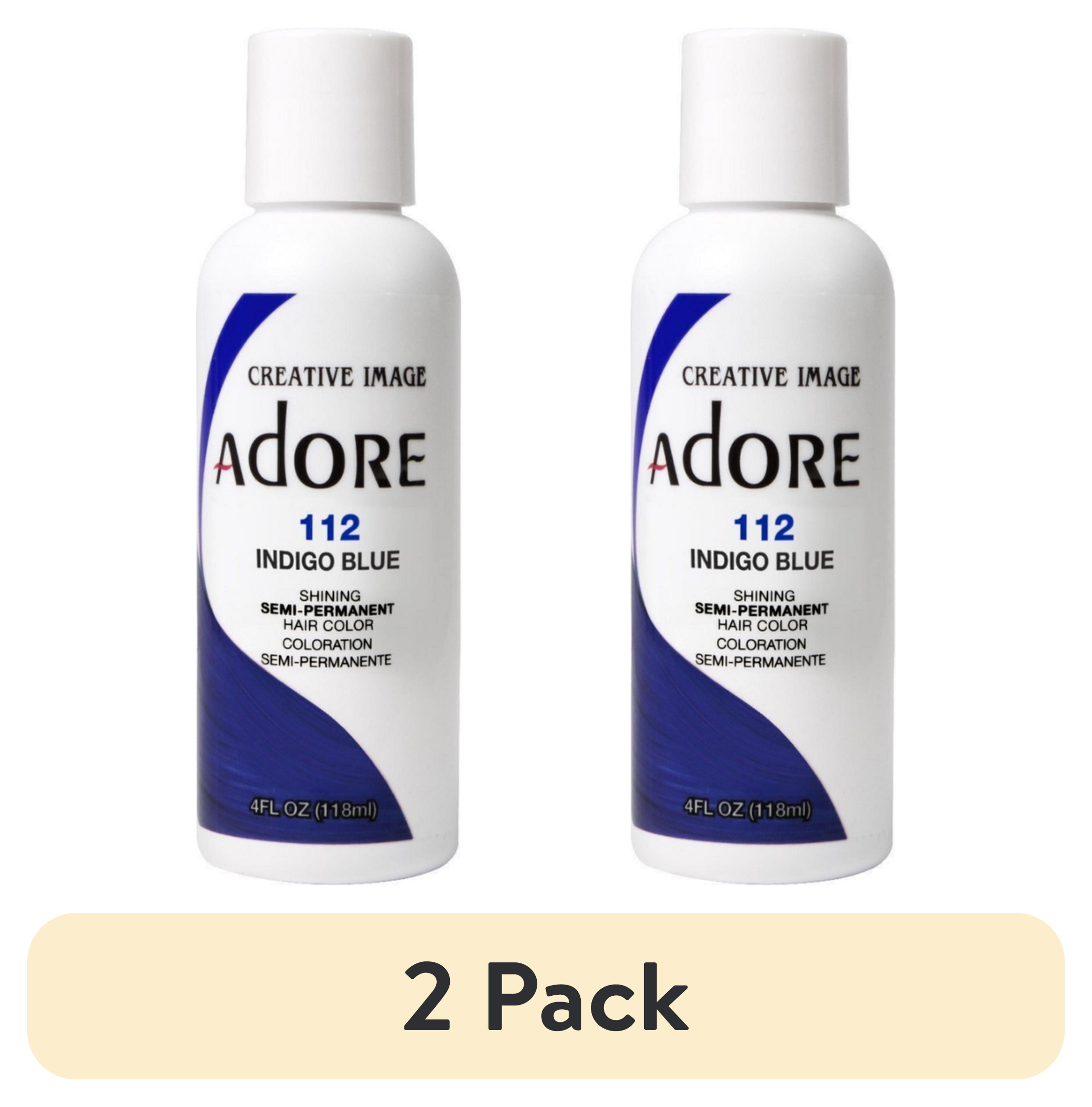 (2 pack) Adore Semi Permanent Hair Color 112 Indigo Blue 4 oz., All ...