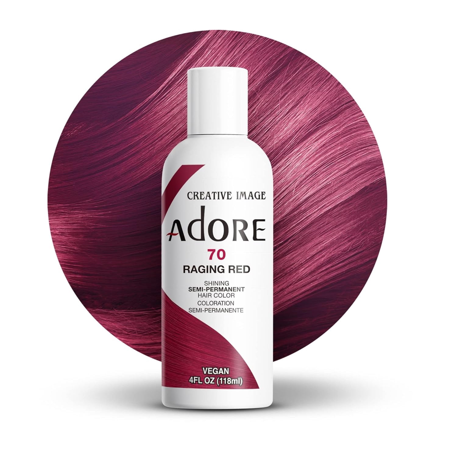 Adore Semi Permanent Hair Color,Raging Red,70 - Walmart Business Supplies