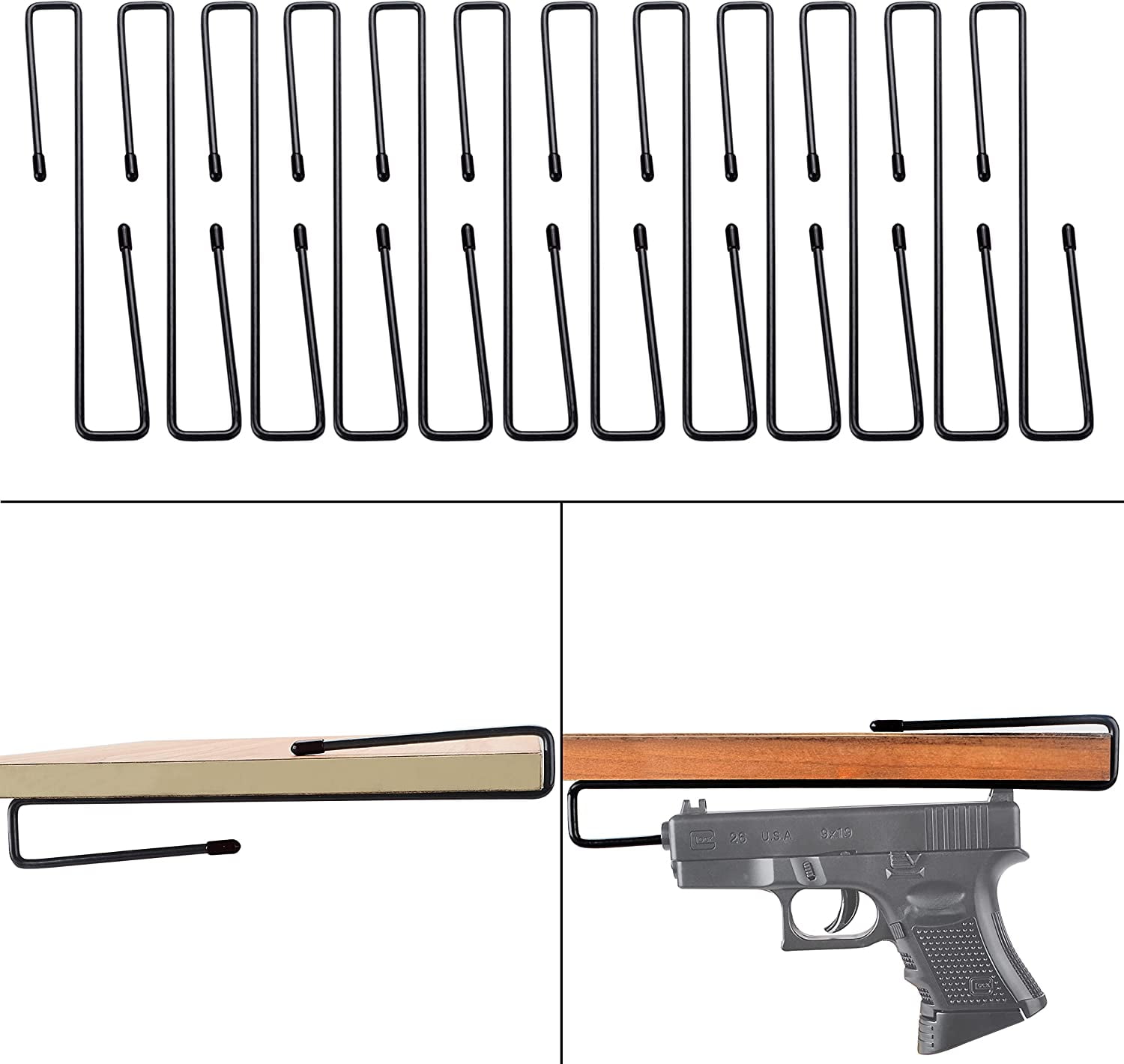 Adoreal 12 PCS Gun Rack, Pistol Rack for Gun Safe Shelf or Stack On Gun ...