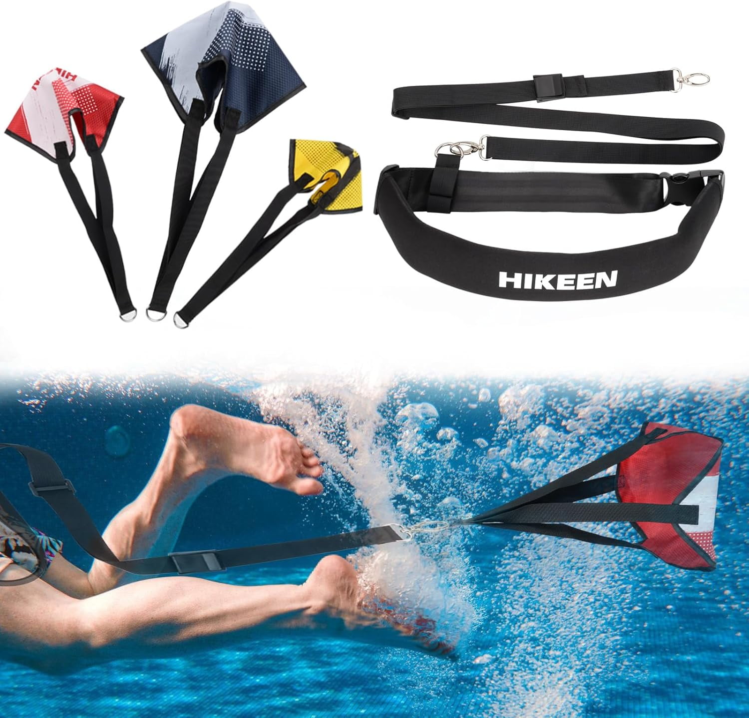 Adoreal Swimming Parachute Resistance Set Training Equipment with 3 ...
