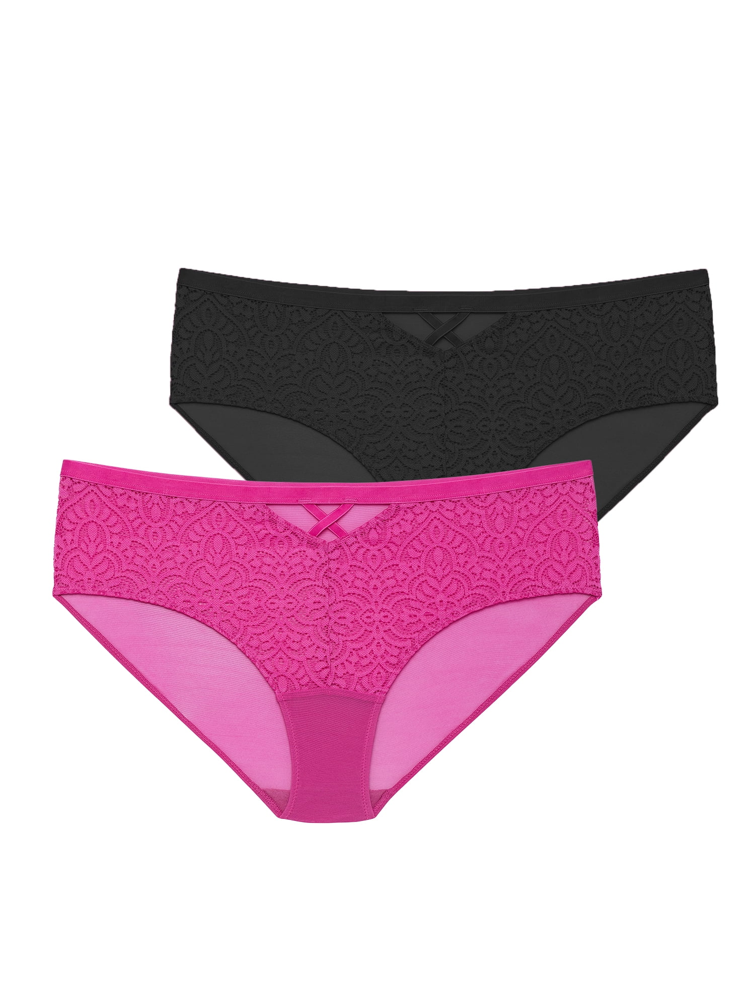 Adored by Adore Me Women’s Dakota Lace and Mesh Hipster Underwear, 2 ...