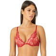 Adored by Adore Me Women’s Layla Plunge Push Up Underwire Lace Bra with Adjustable Straps ...