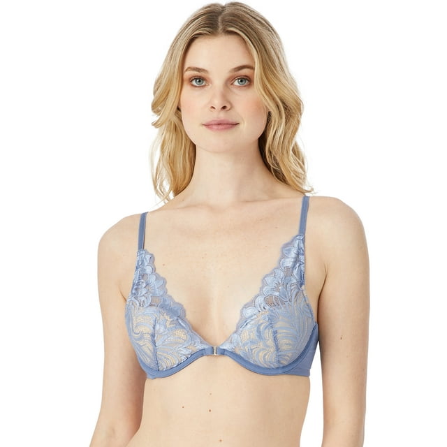 Adored by Adore Me Women’s Layla Plunge Push Up Underwire Lace Bra with Adjustable Straps ...