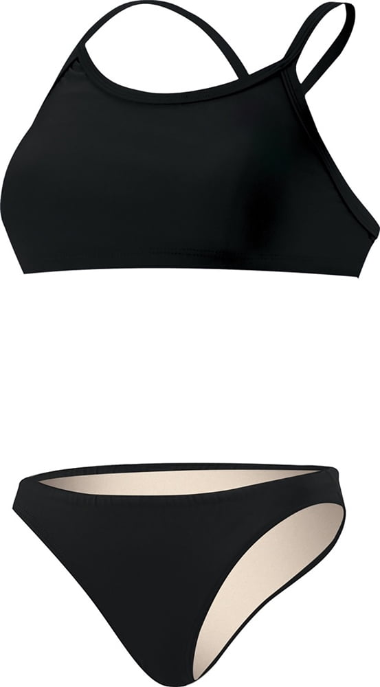 Adoretex Women's Narrow Back Workout Bikini Two-Piece Swimsuit in Black ...