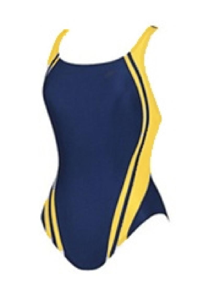 Adoretex Women's Wide Strap One-Piece Training Swimsuit in Navy/Gold ...
