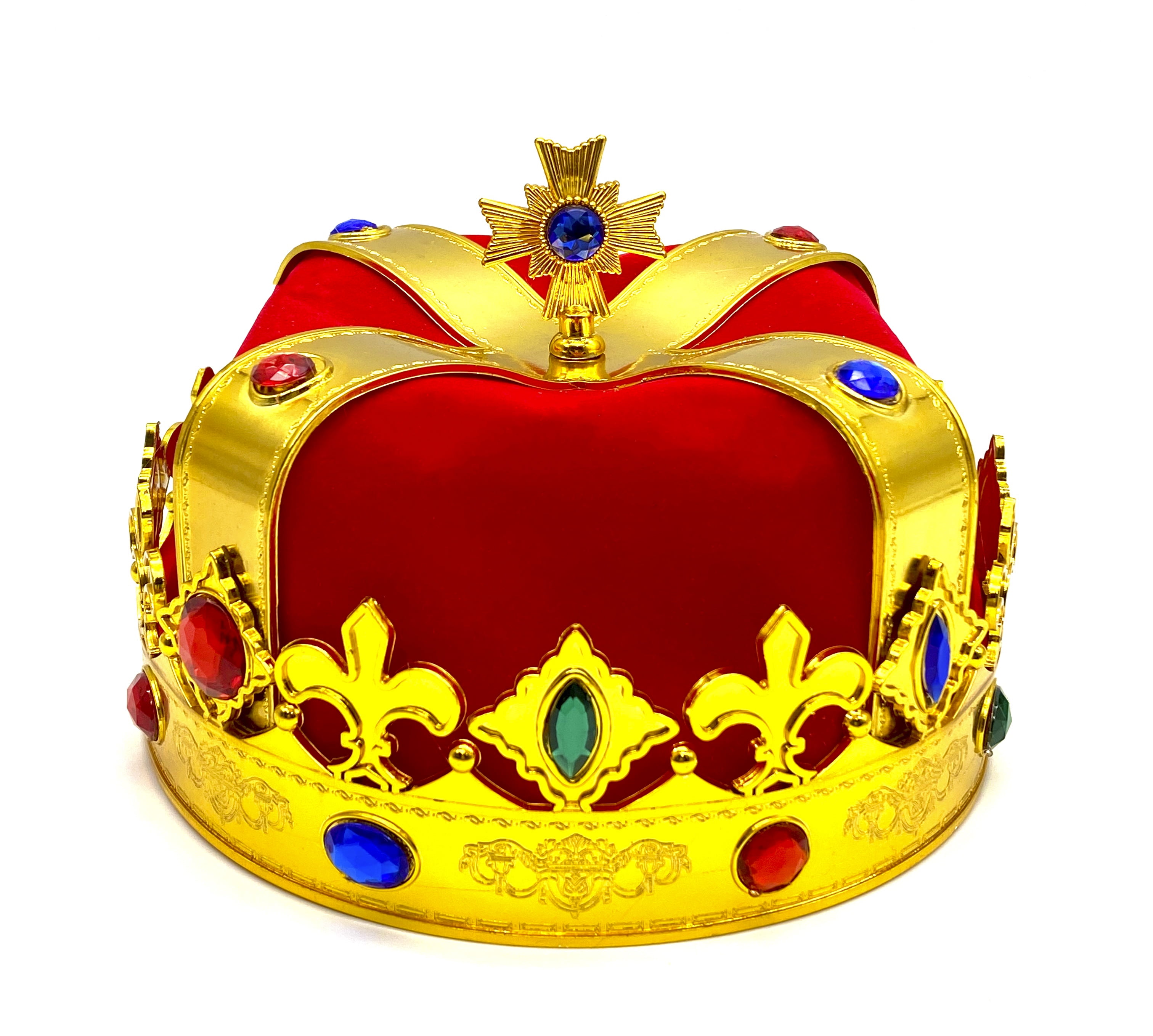 Adorox Regal King Crown Red Gold Plastic Crown Prince Costume Accessory ...