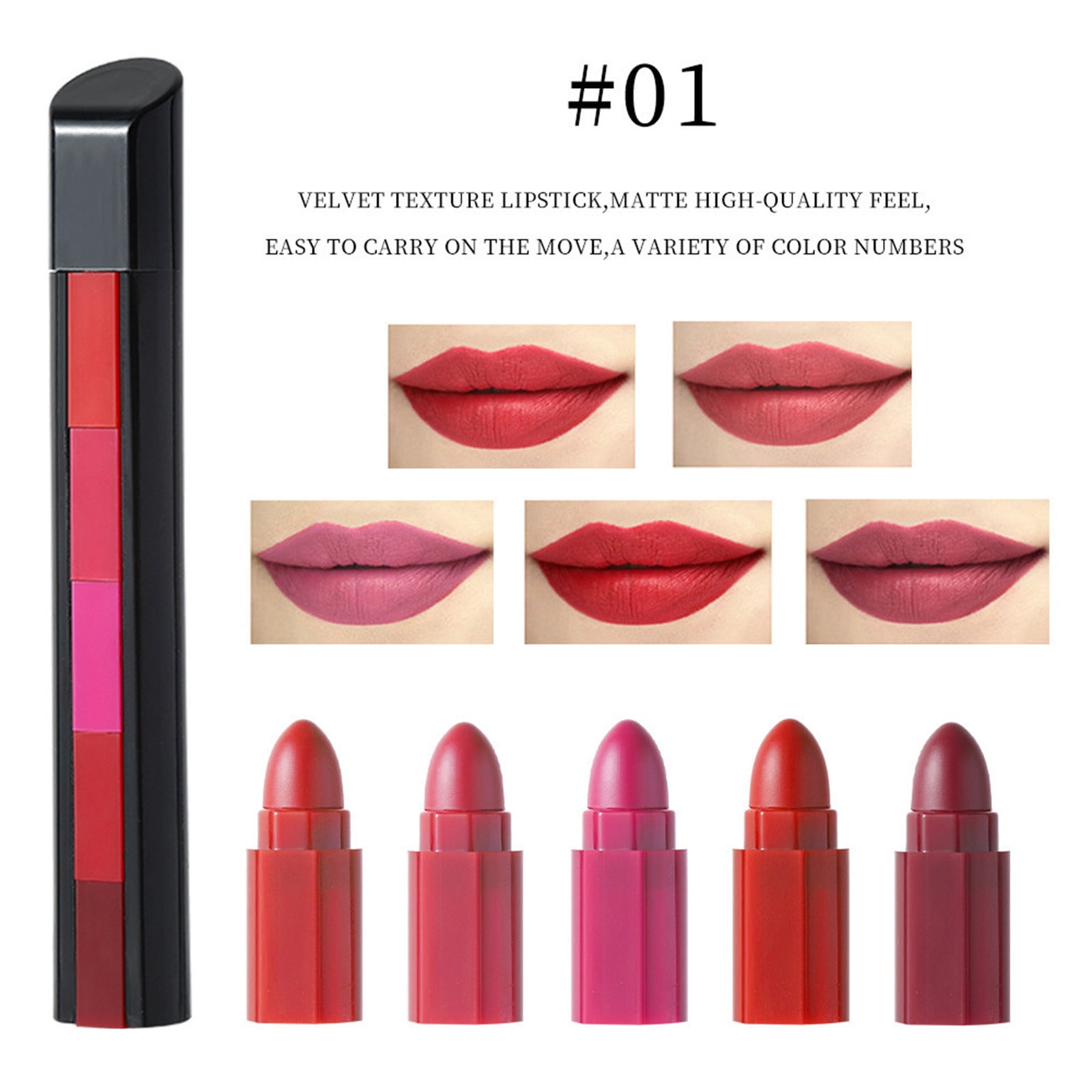 Adpan Lip Glosses Lip Gloss Lipstick Combination Mattes 5 Sections