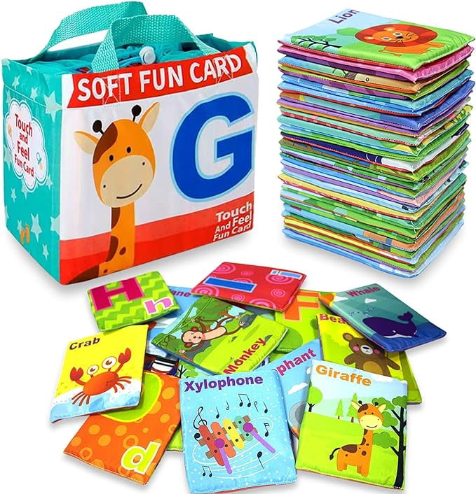 Adpartner Soft Alphabet Cards Baby Learning Toys, 26 Letters Cloth ...