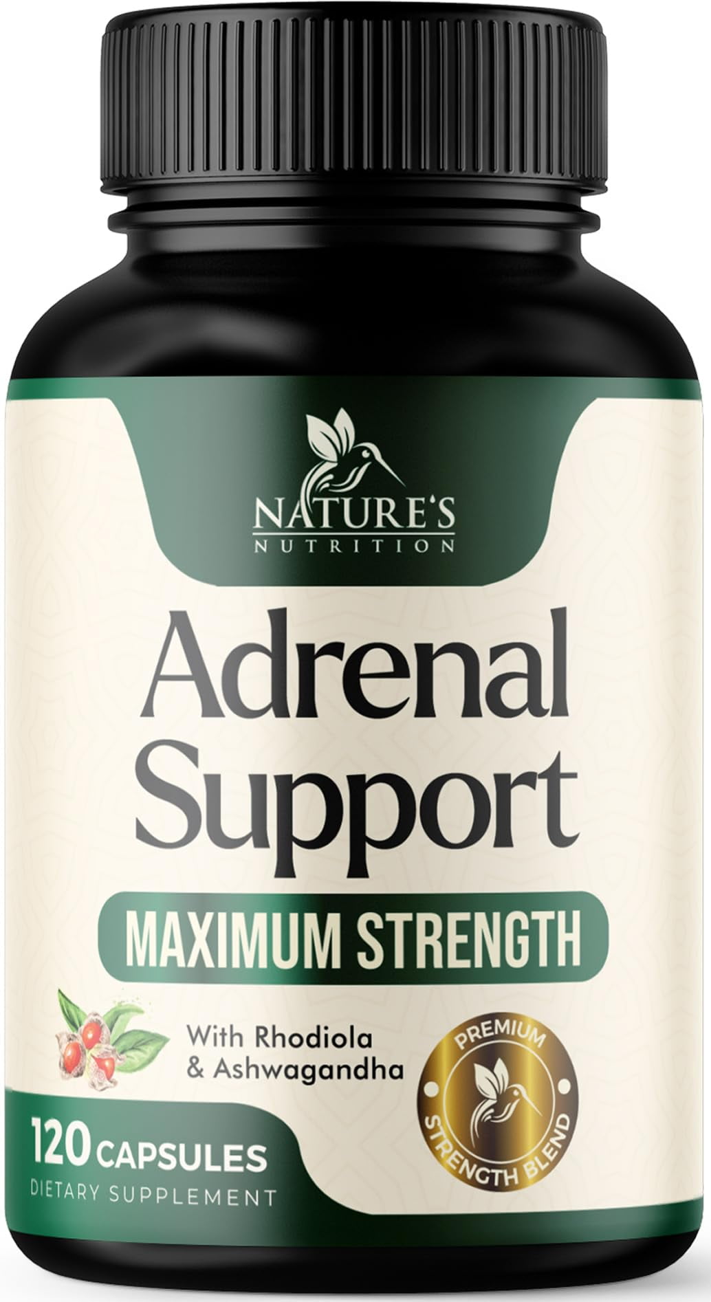 Nature's Nutrition Adrenal Support Supplements, Ashwagandha, Herbal Cortisol Control, 120 ...