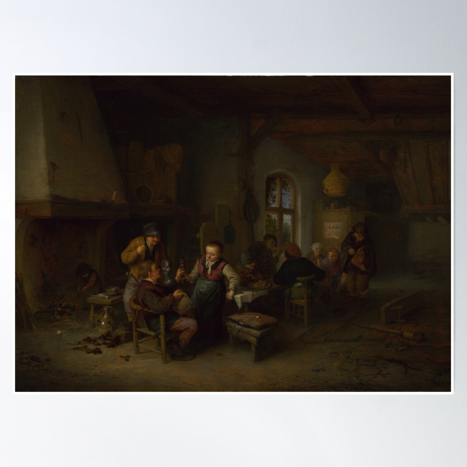 Adriaen Van Ostade - The Interior Of An Inn Poster Wall Art Modern Wall ...