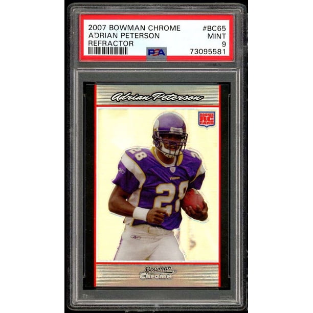 Adrian Peterson Rookie Card 2007 Bowman Chrome Refractor #BC65 PSA 9 ...