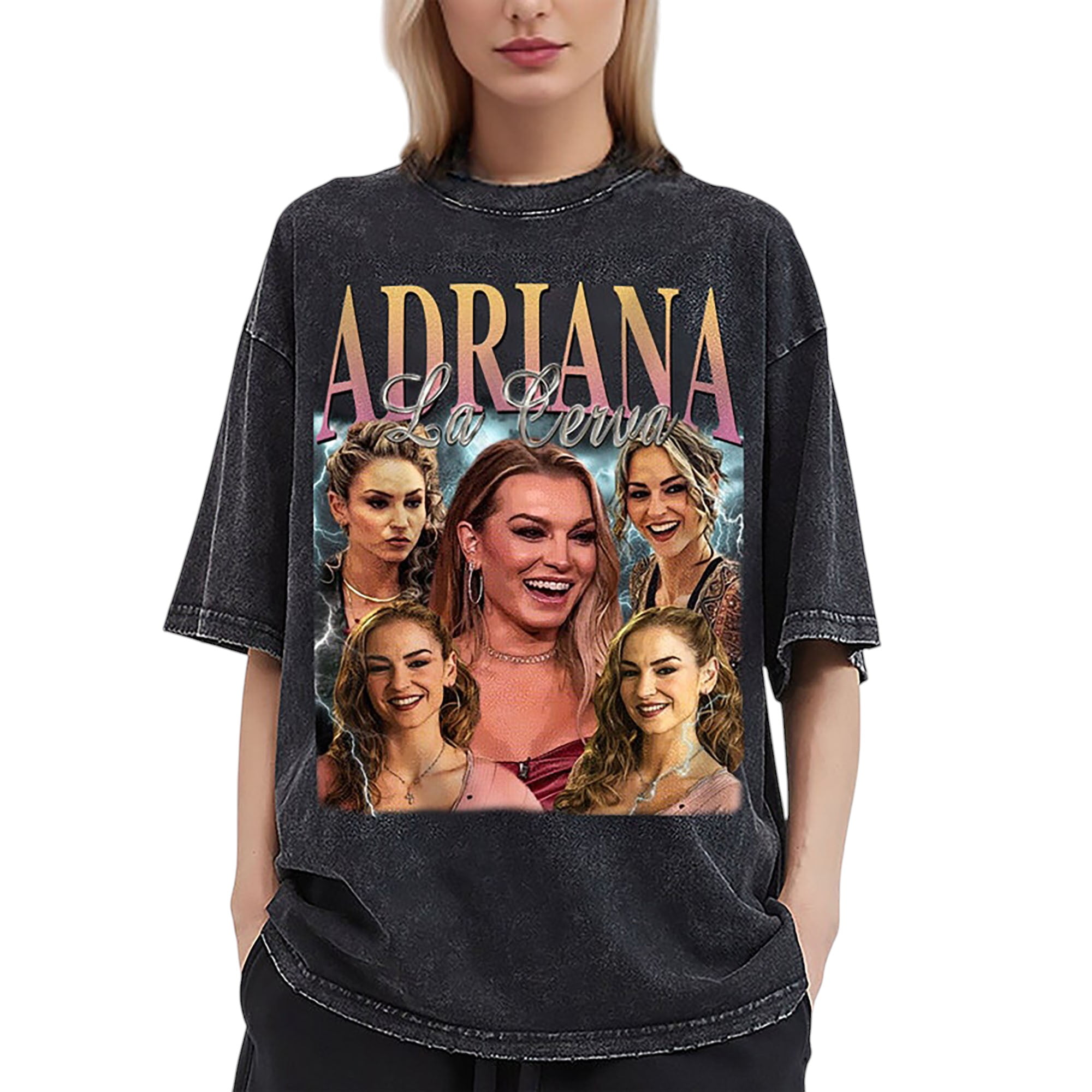 Adriana La Cerva Vintage Washed Retro Unisex Classic 2D T-Shirt ...