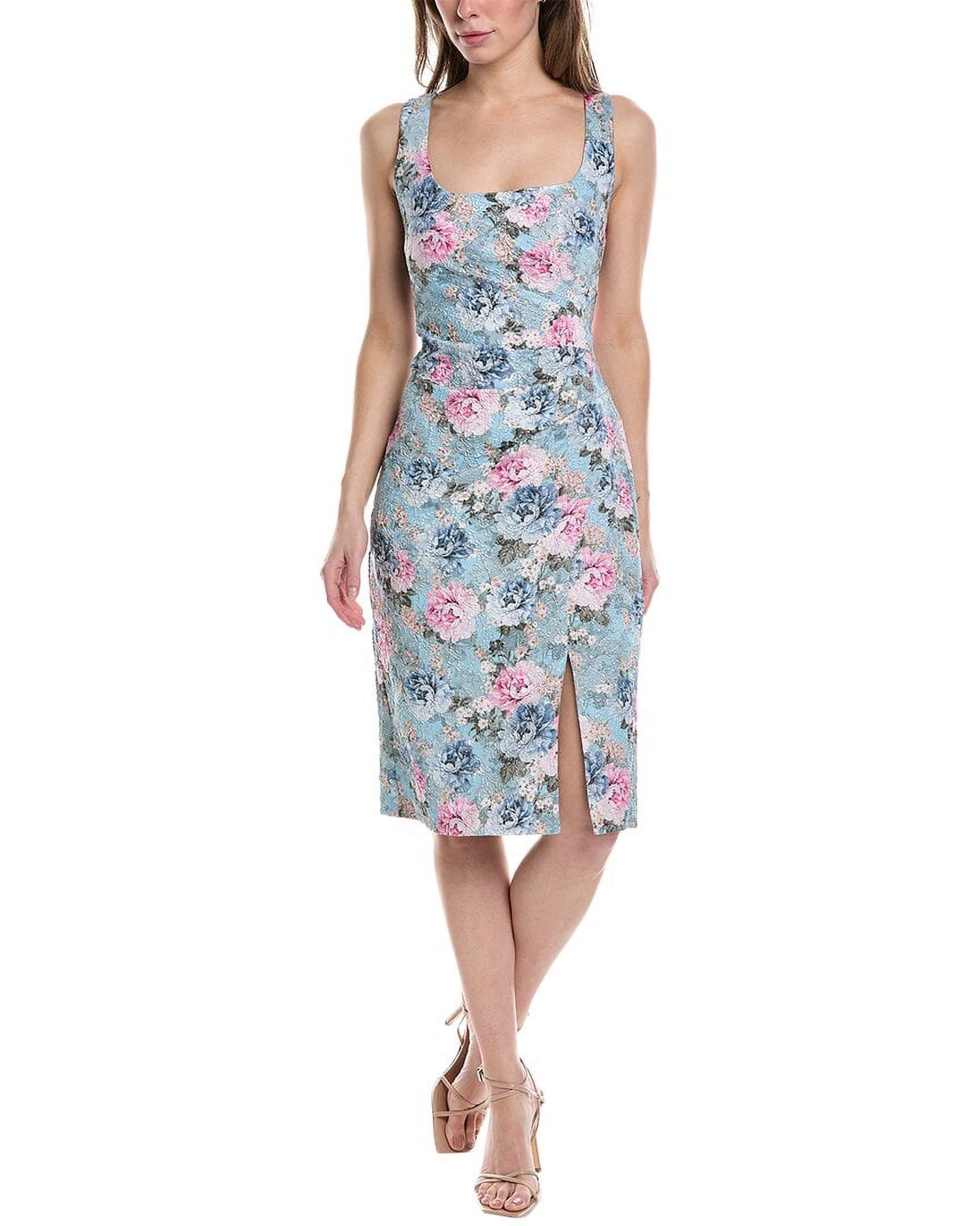 Adrianna Papell Floral Matelasse Square Neck Sheath Dress - Walmart.com