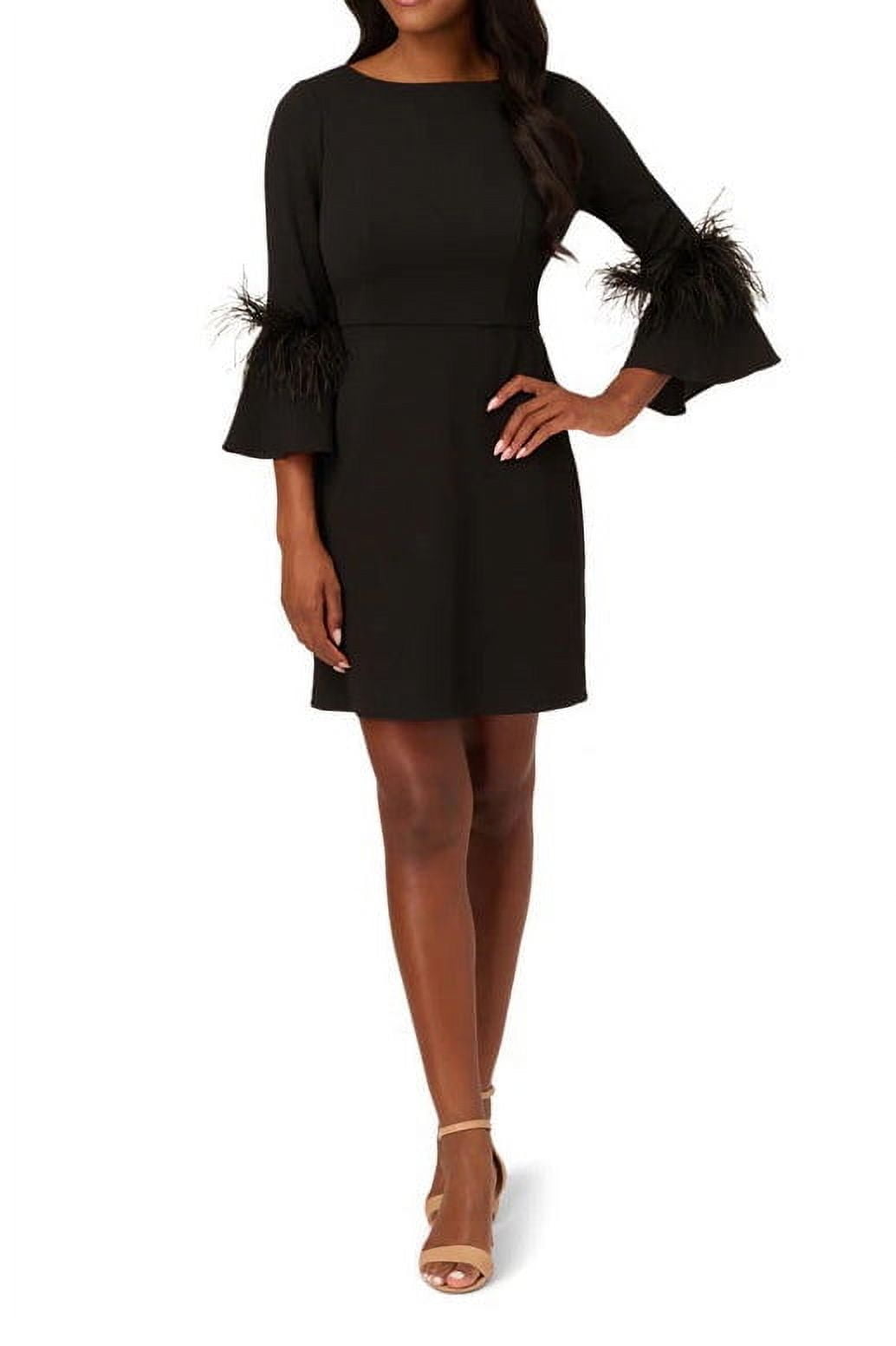 Adrianna Papell bateau neck feather sheath crepe dress by Curated ...