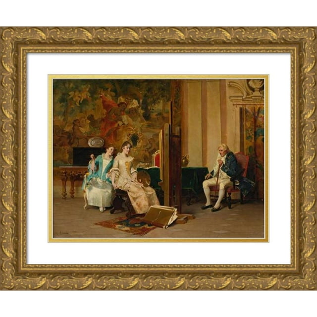 Adriano Cecchi 14x11 Gold Ornate Wood Frame and Double Matted Museum ...