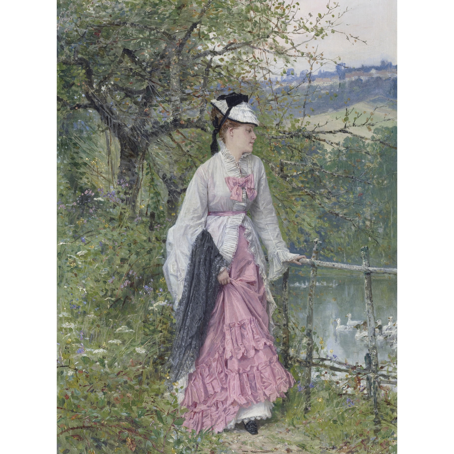 Adrien Moreau Contemplation 1873 Painting Extra Large XL Wall Art ...
