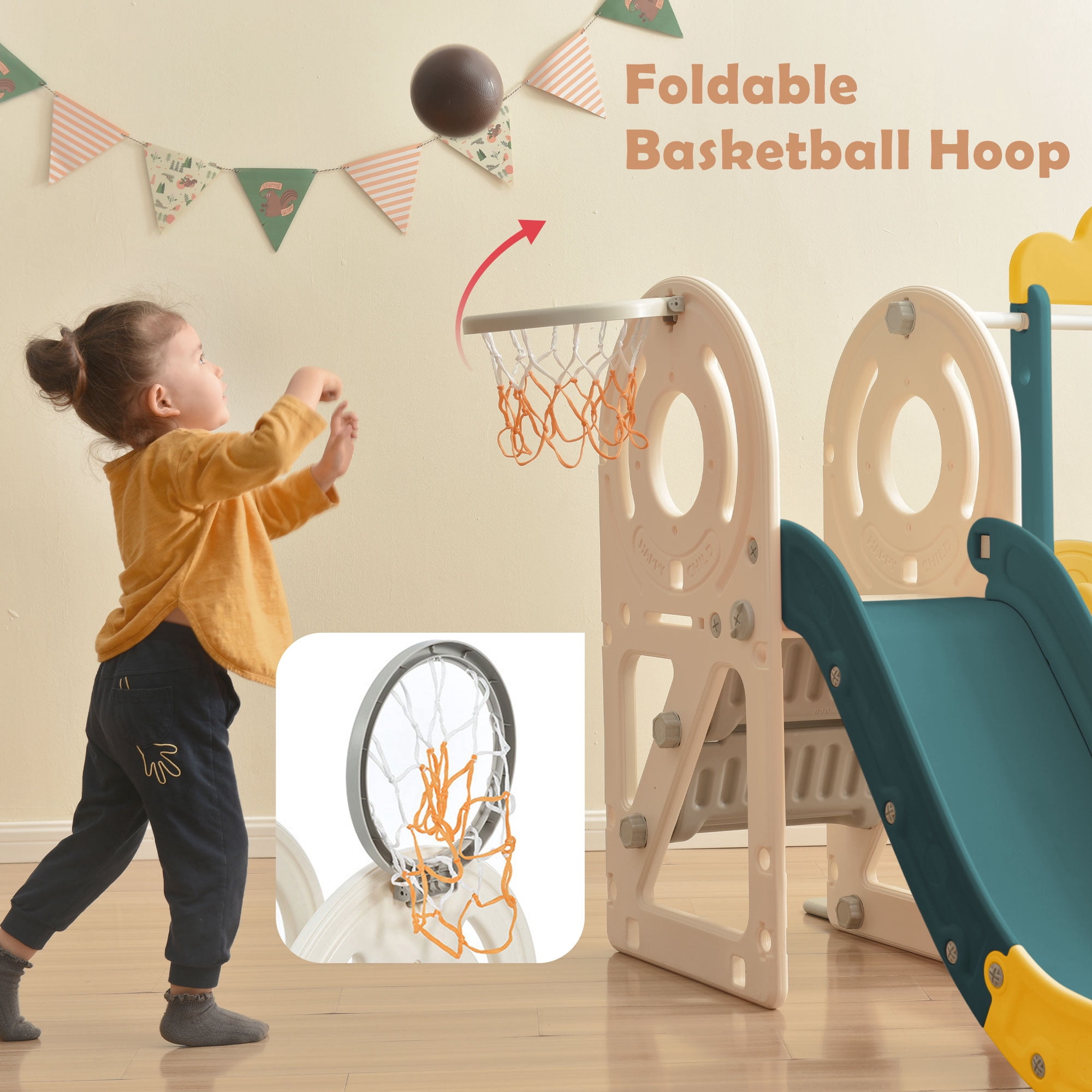 Adrinfly Kids Swing-N-Slide with Bus Play Structure, Freestanding Bus ...